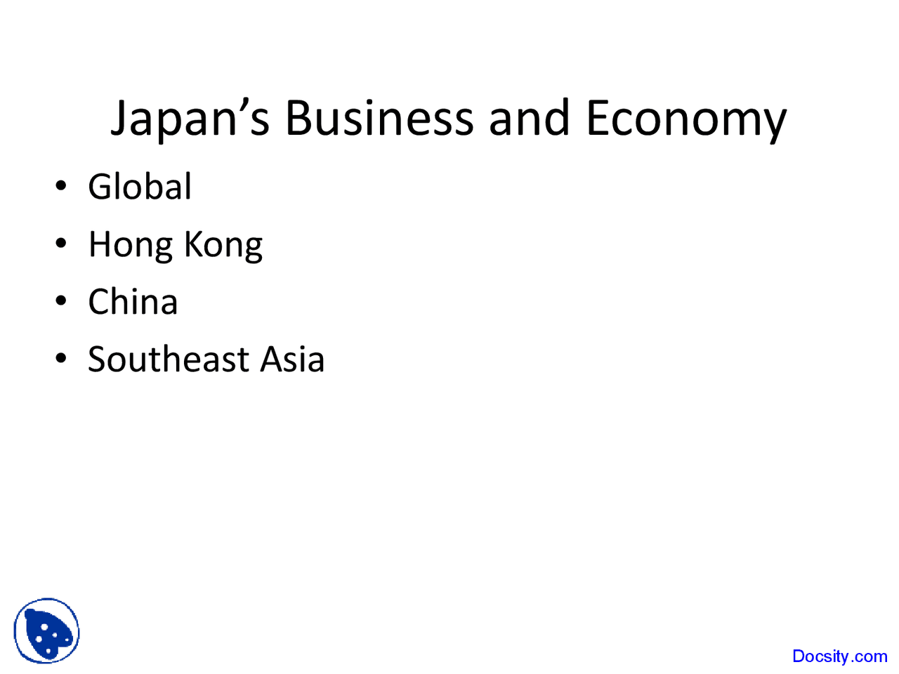 Business And Economy Introduction To Japan Lecture Slides Slides