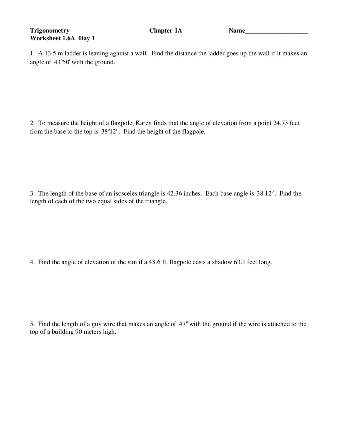 Problems Of Statements Trignometry Practice Problems Docsity