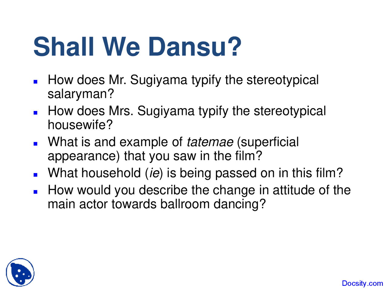 Dansu Introduction To Japan Lecture Slides Docsity