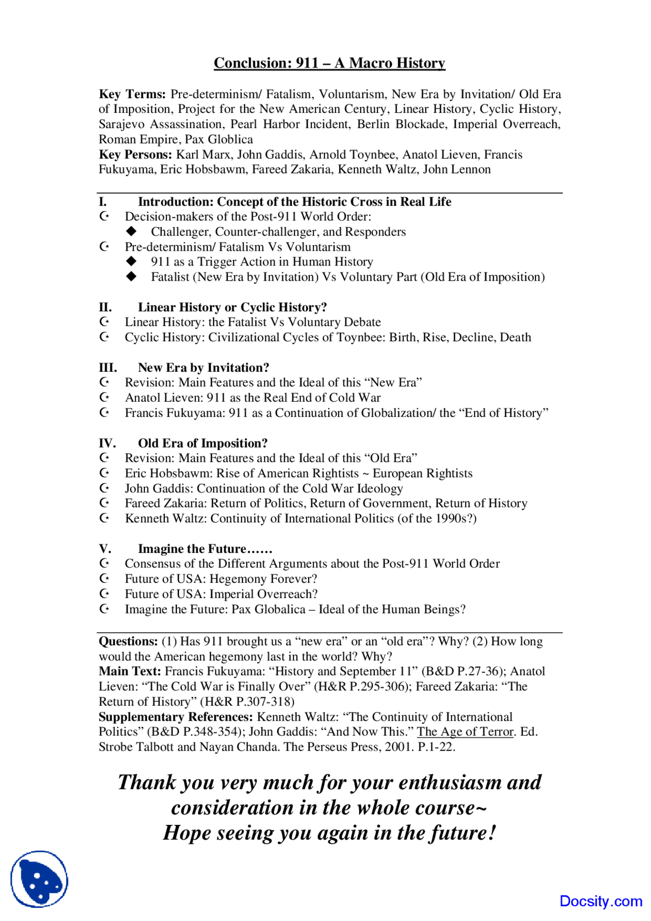 Macro History The Post World War Lecture Notes Docsity
