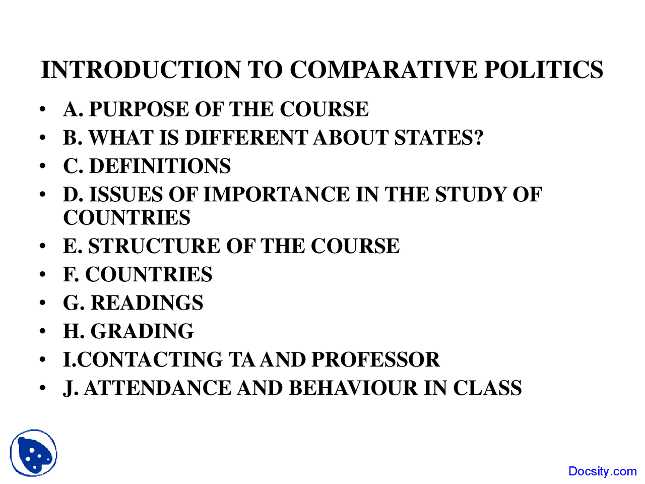 Introduction - Comparative Politics - Lecture Slides | Slides Political ...