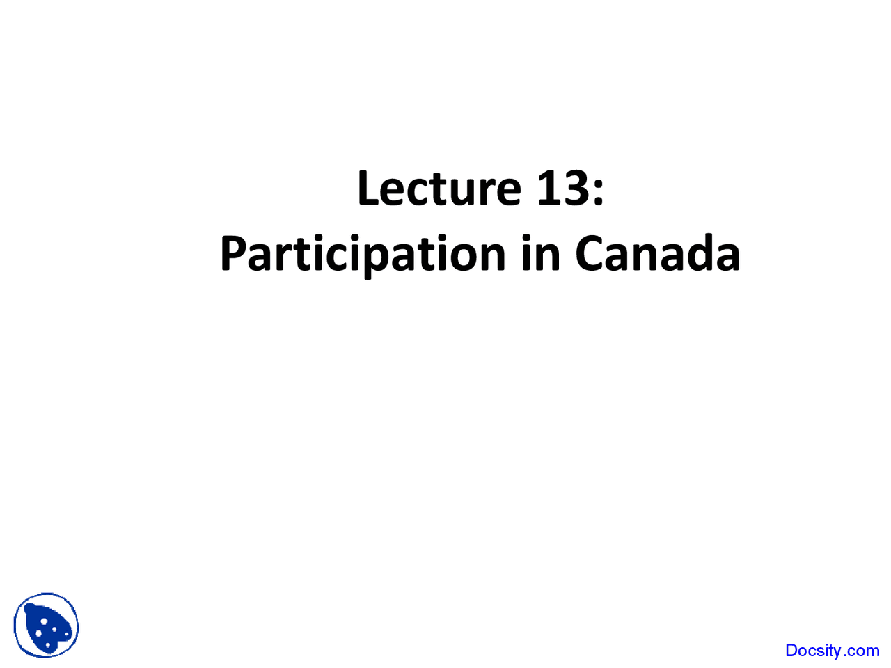 Participation In Canada Comparative Politics Lecture Slides Docsity