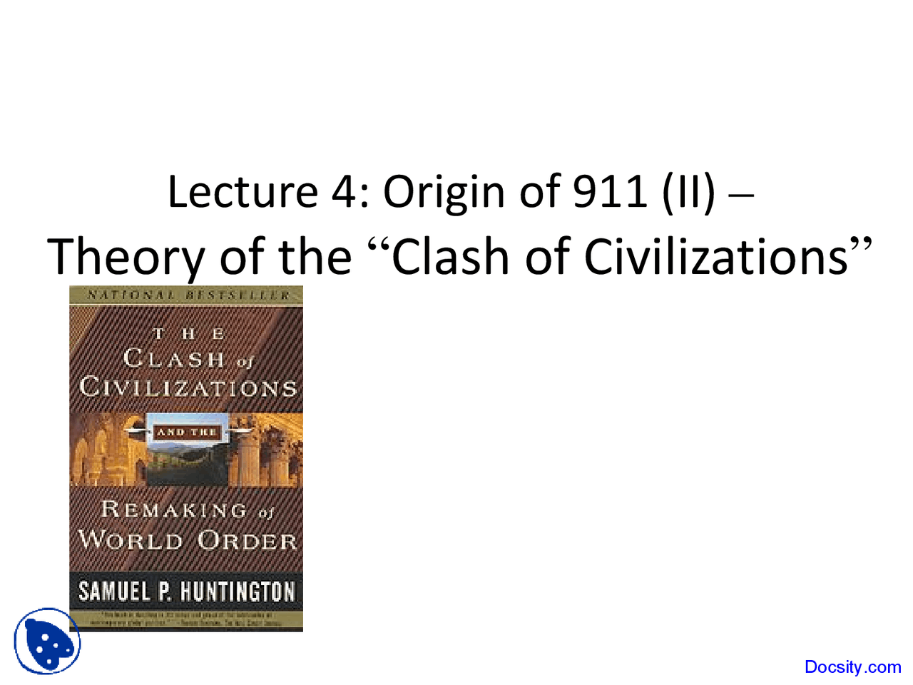 Clash Of Civilizations The Post World War Lecture Slides Docsity