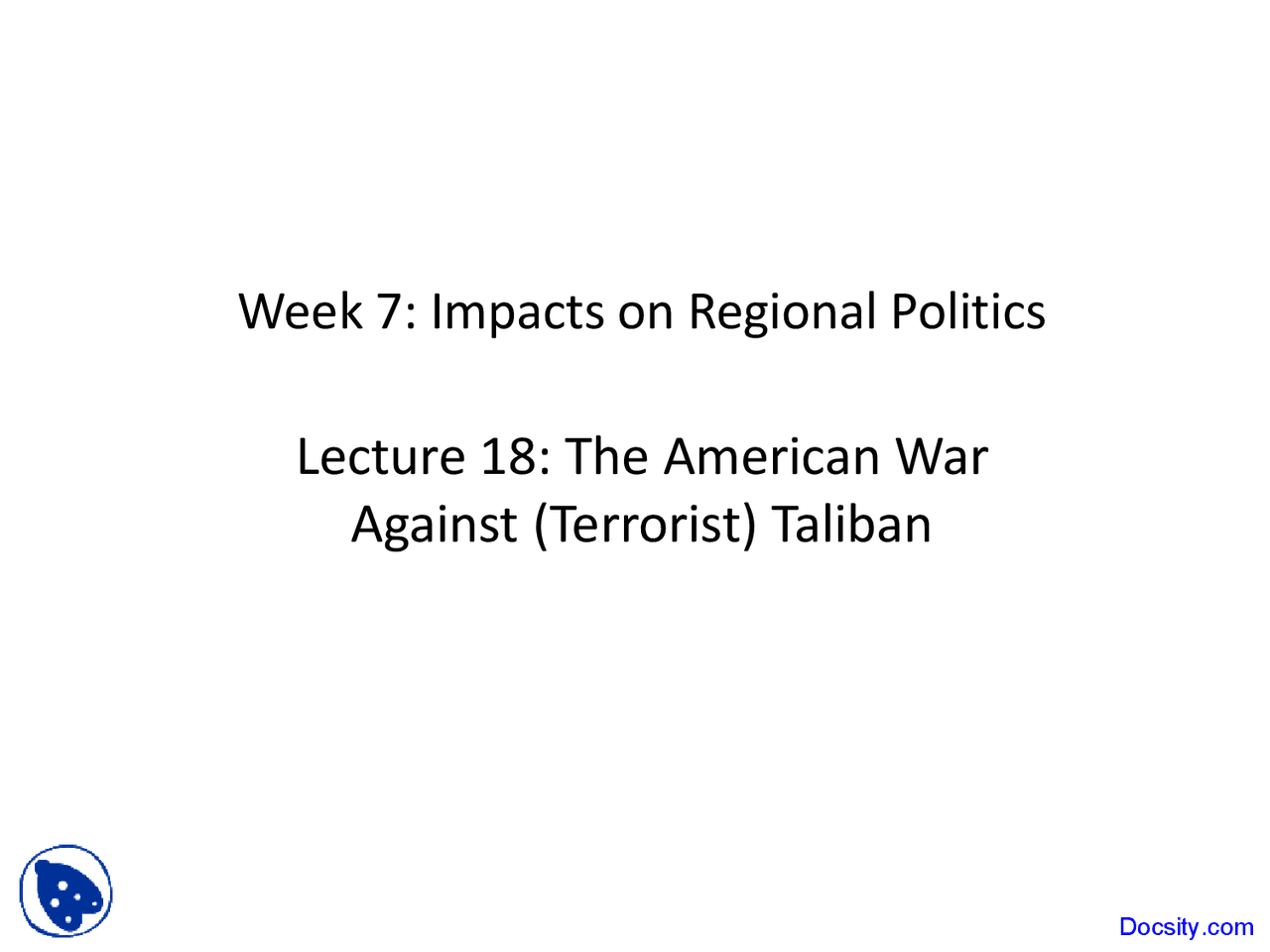 Impacts On Regional Politics The Post World War Lecture Slides