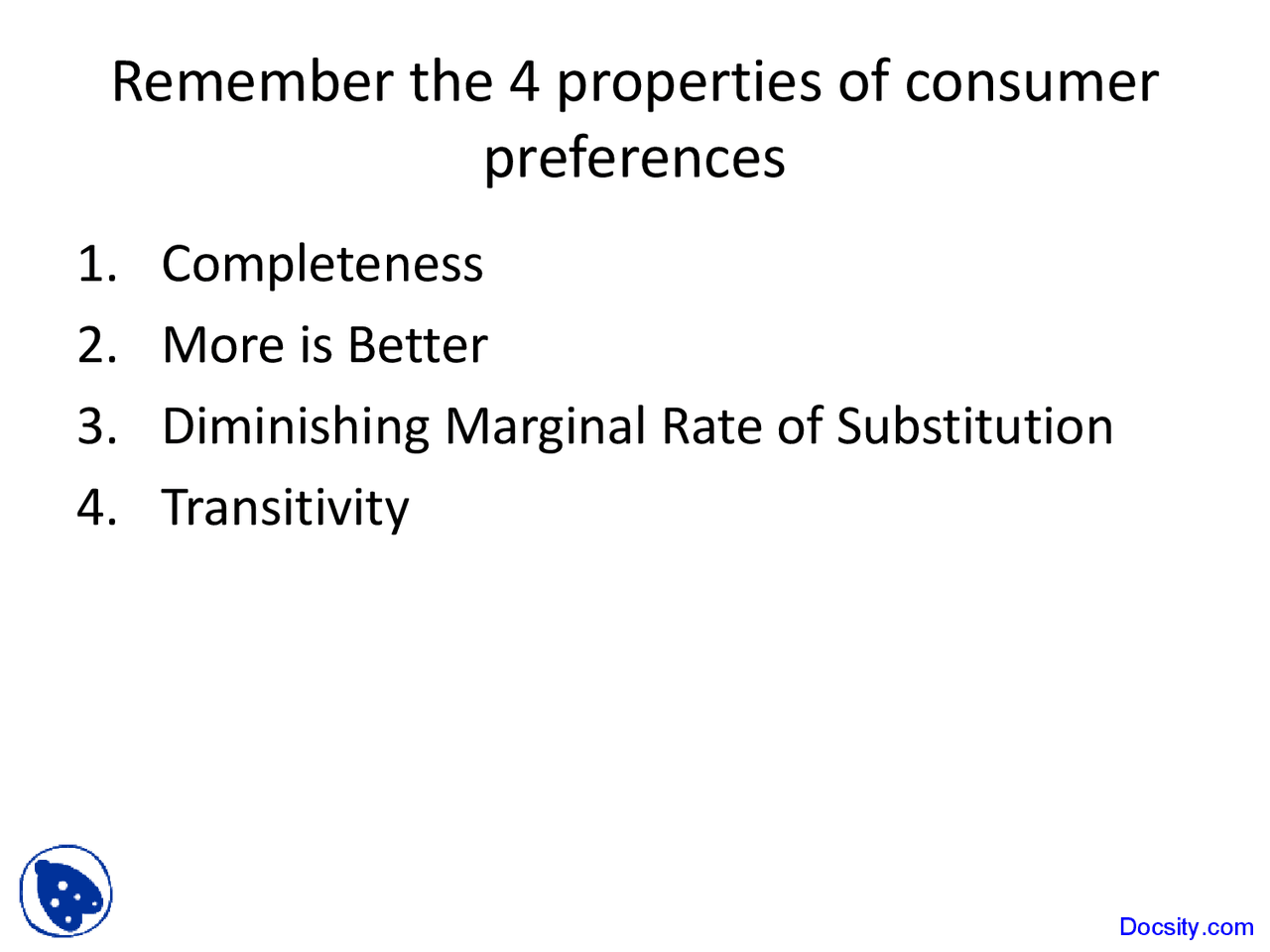 Consumer Preferences Managerial Economics Lecture Slides Docsity