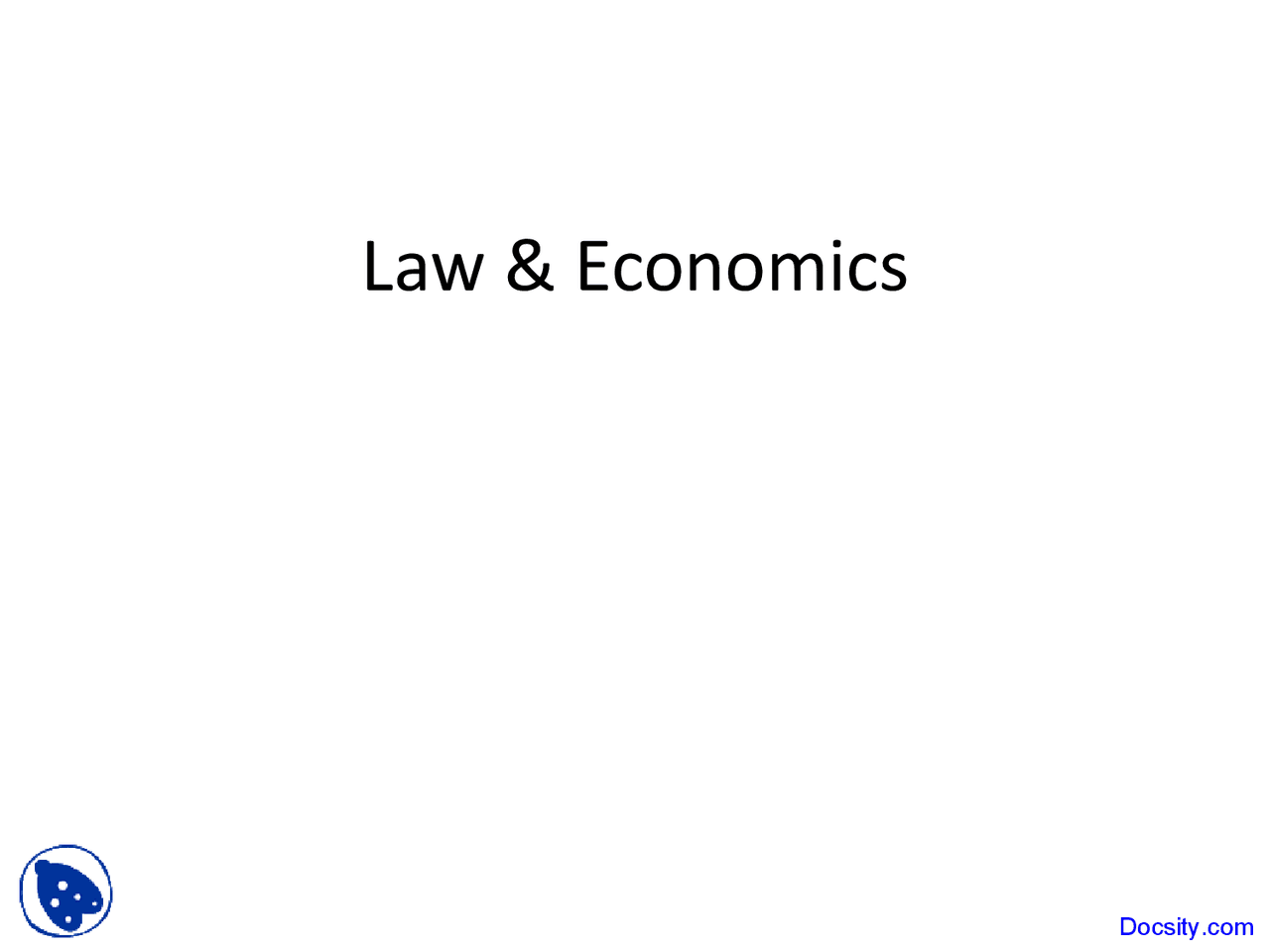 Introduction Law And Economics Lecture Slides Docsity