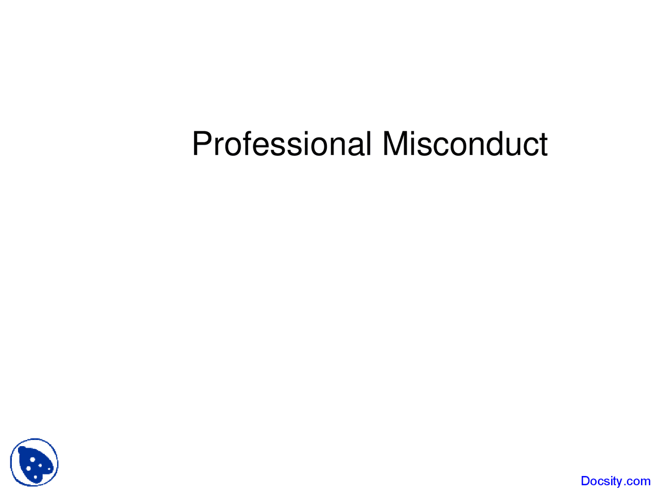 Professional Misconduct Ethic Tort And Law Lecture Slides Docsity
