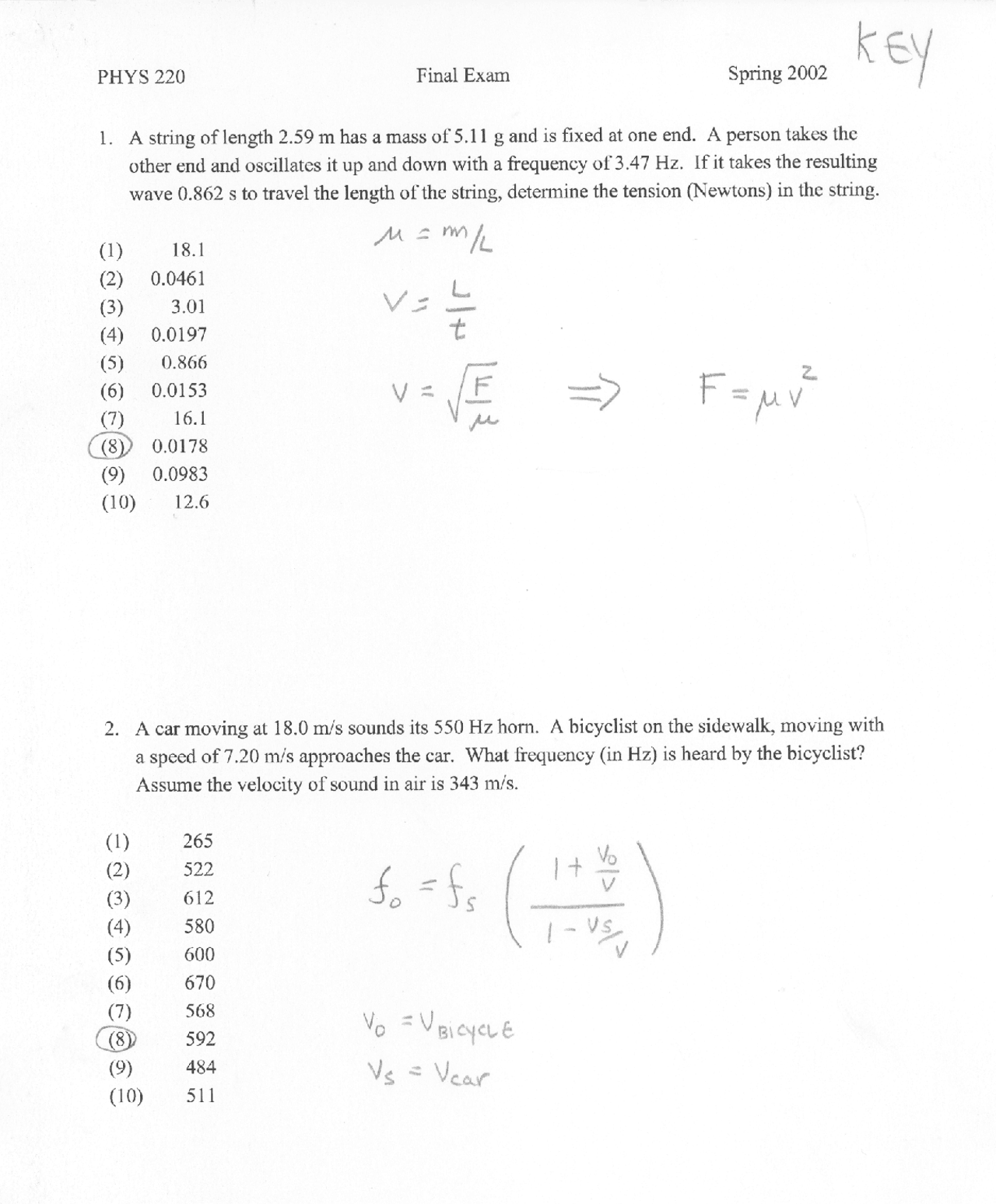 Newton Tension General Physics Solved Exam Docsity