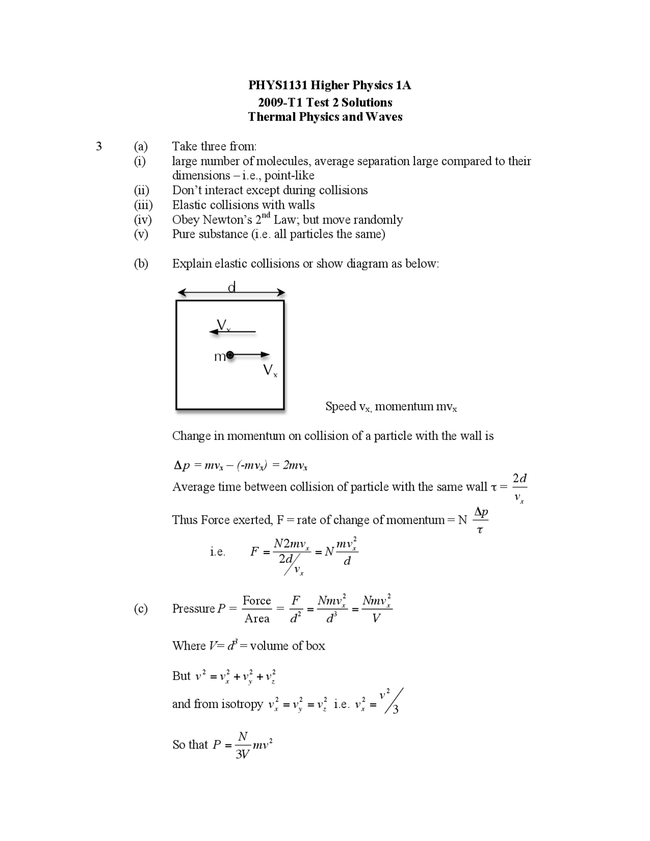 Elastic Collisions Physics Solved Paper Docsity