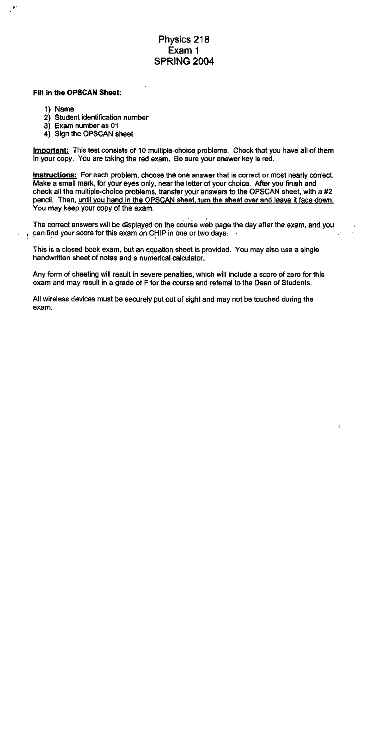 Angle Of Incline Physics Exam Paper Docsity