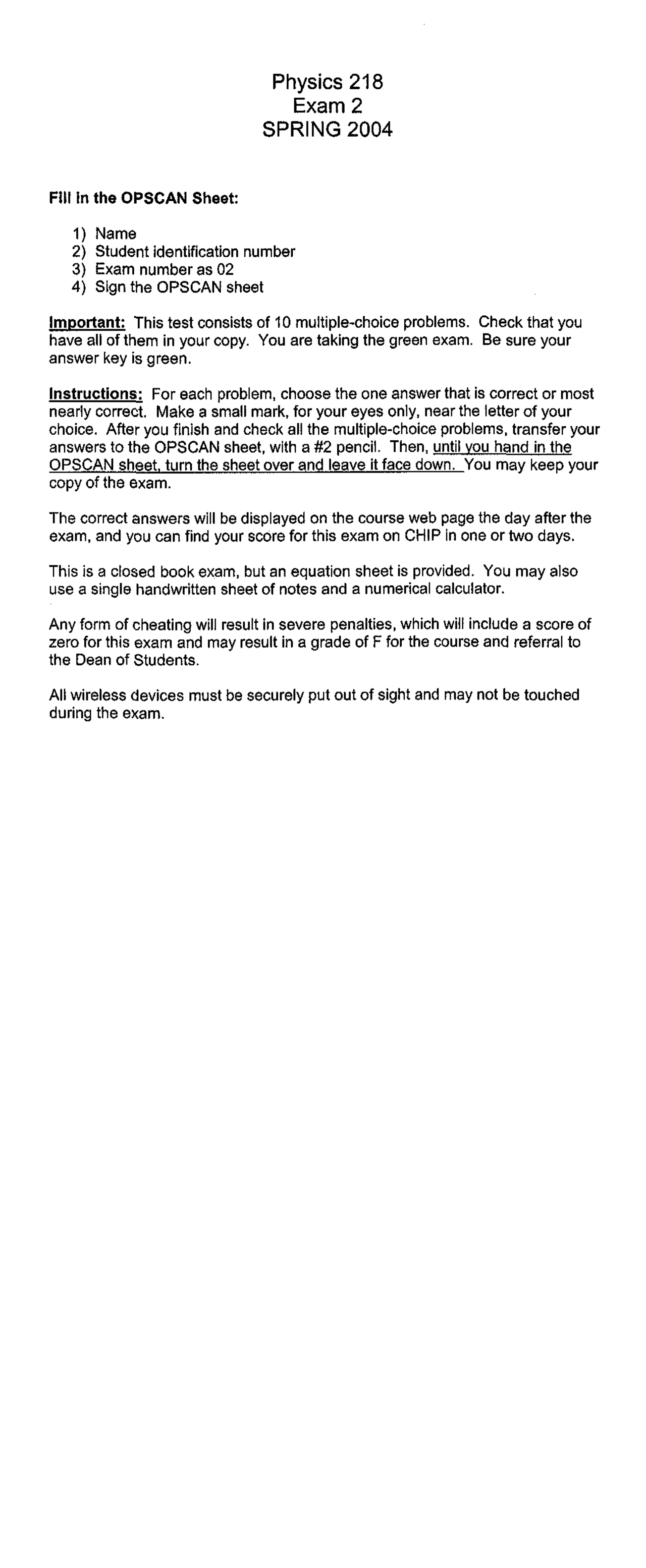 Total Momentum Physics Exam Paper Docsity