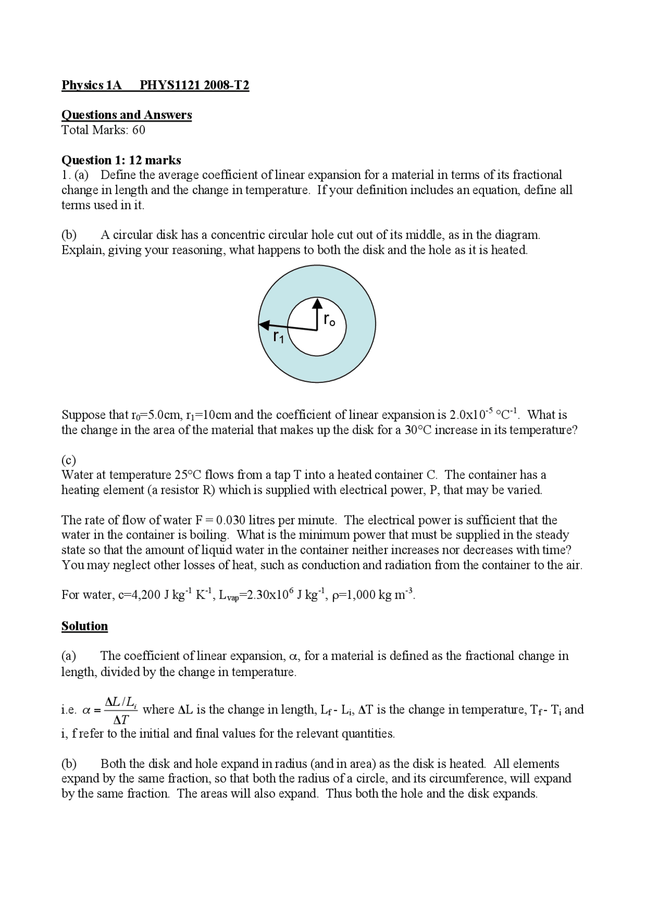 Average Coefficient Physics Solved Paper Docsity