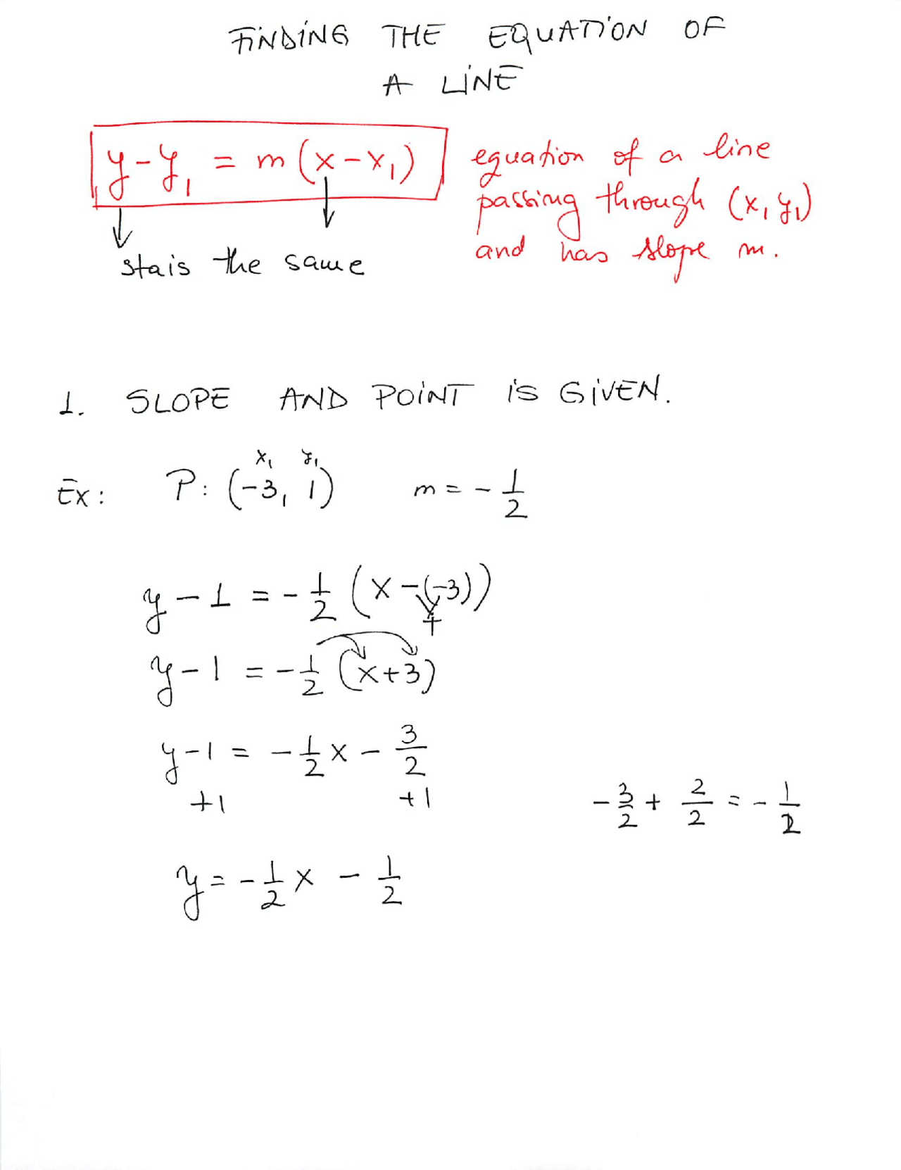 Finding the Equation of a Line - Intermediate Algebra - Lecture Notes ...