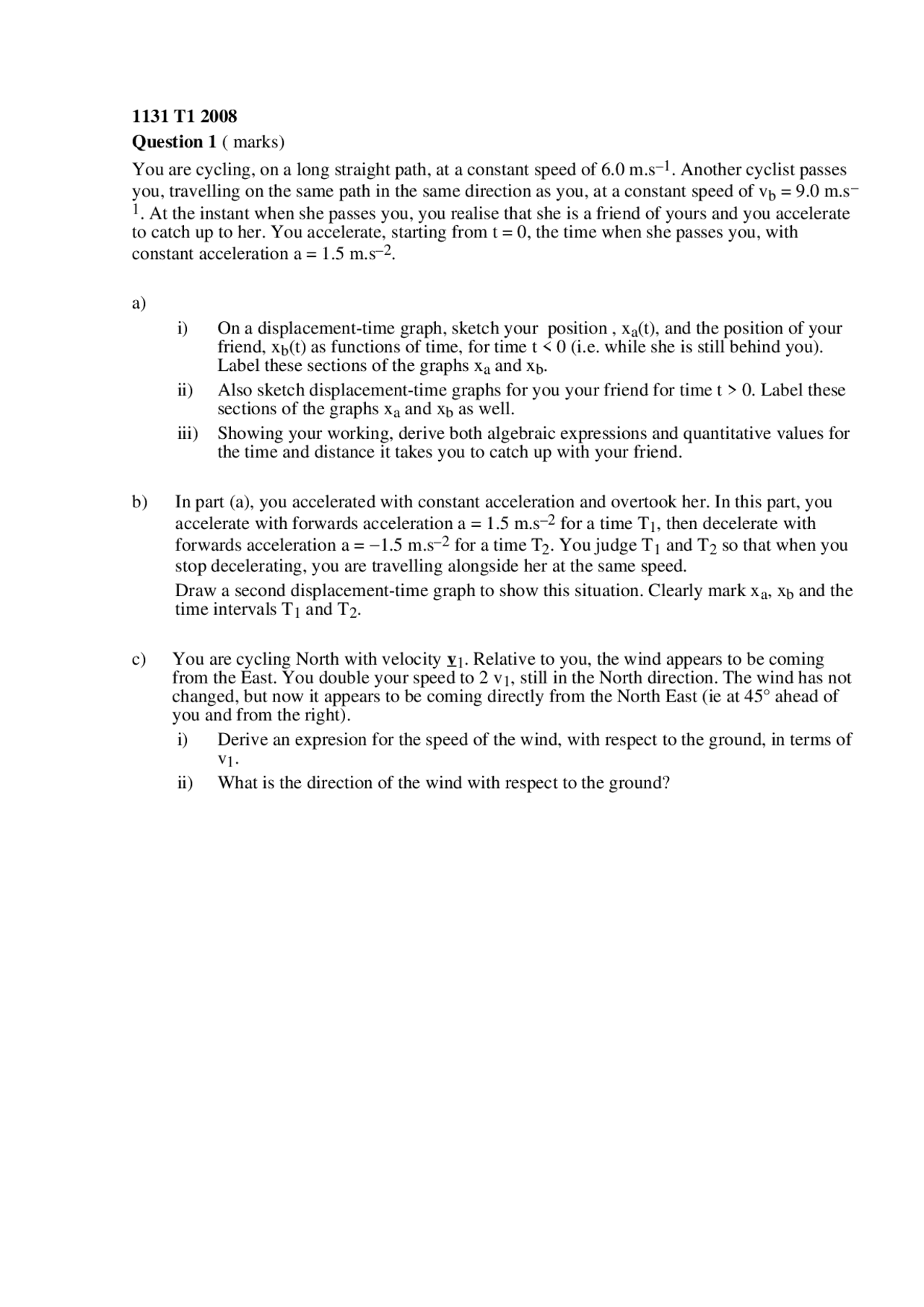 Algebraic Expressions Higher Physics Solved Past Paper Docsity