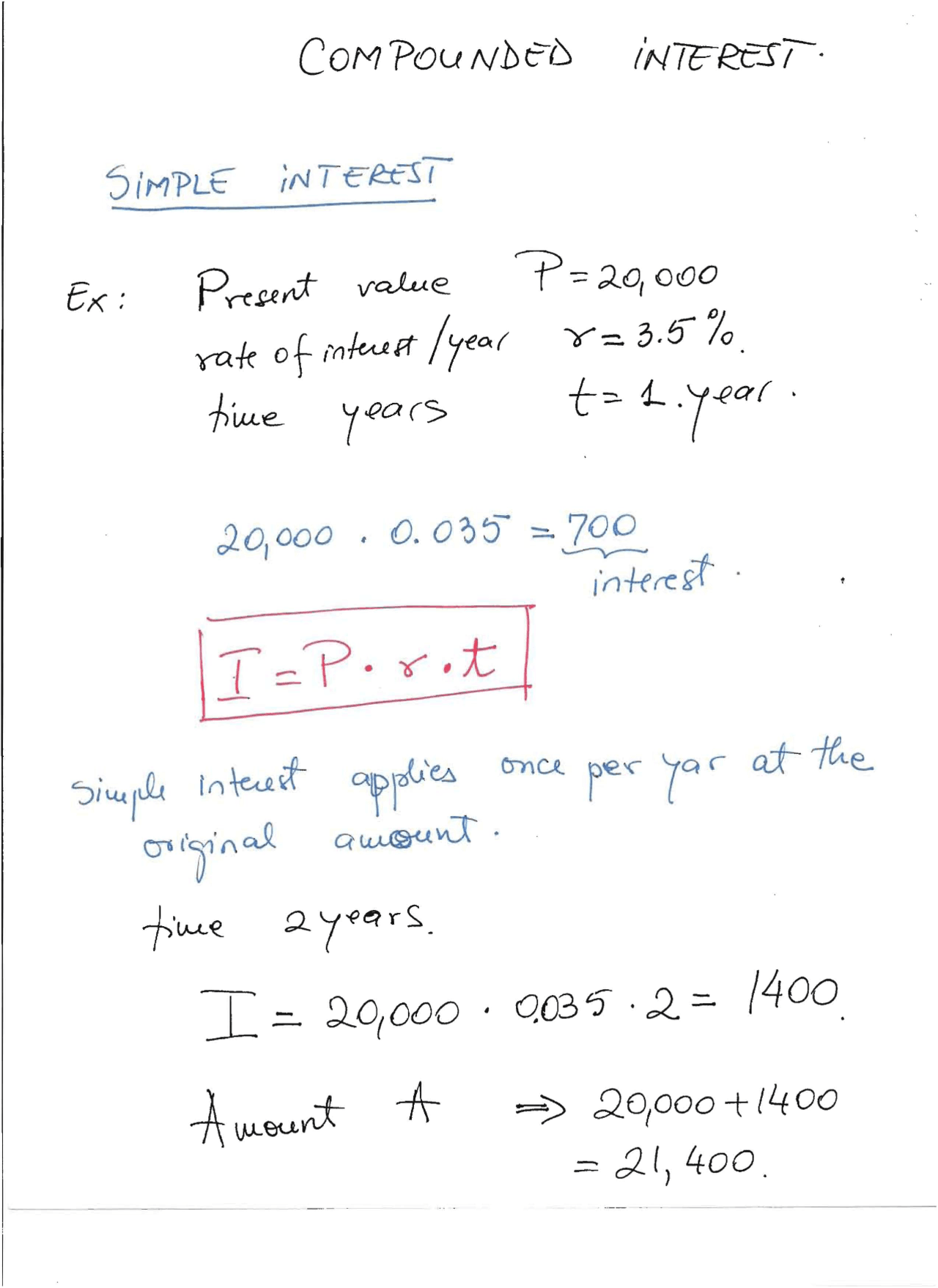 Compounded Interest - Finite Mathematics - Lecture Notes - Docsity