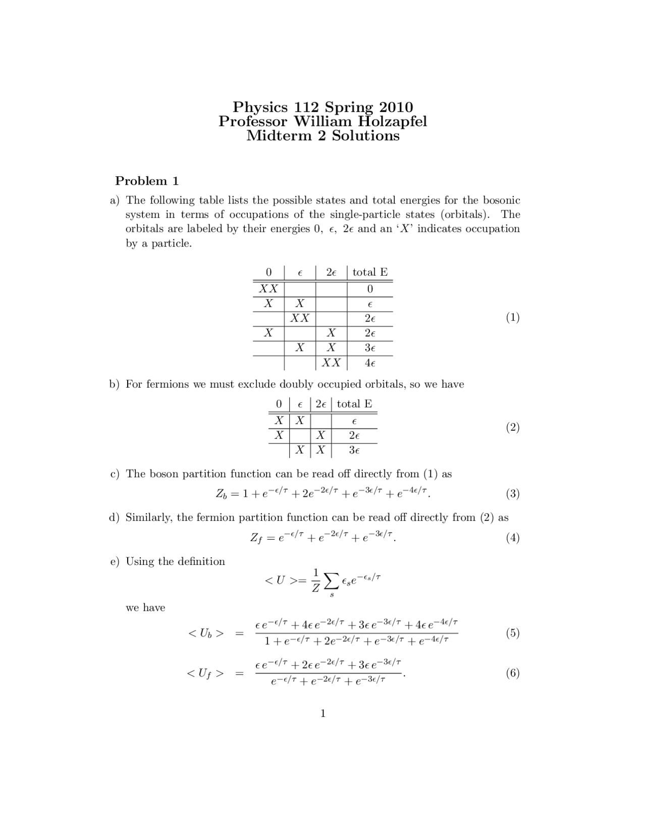 Single Particle States Solid State Physics Solved Paper Docsity