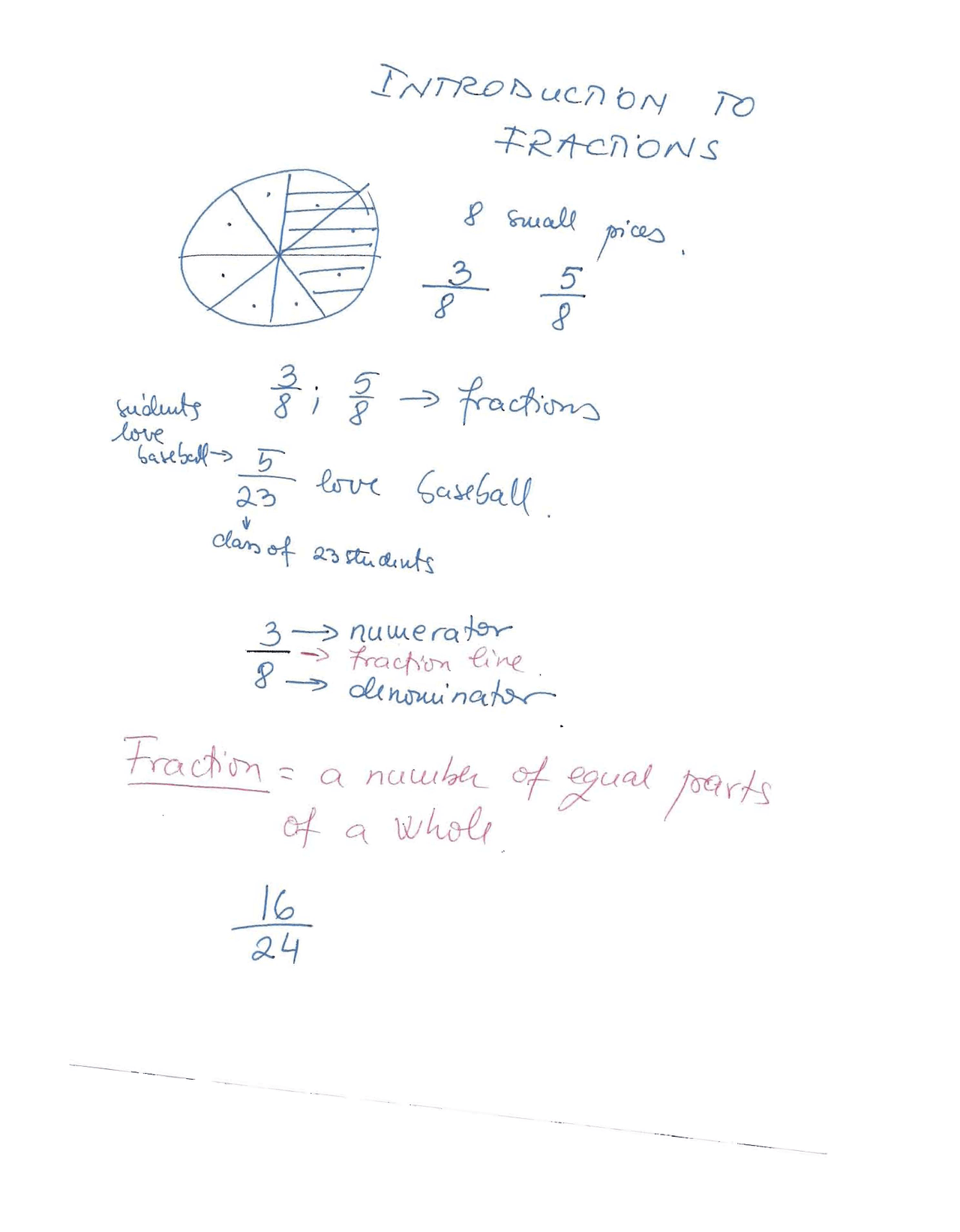 Introduction To Fractions Pre Algebra Lecture Notes Docsity