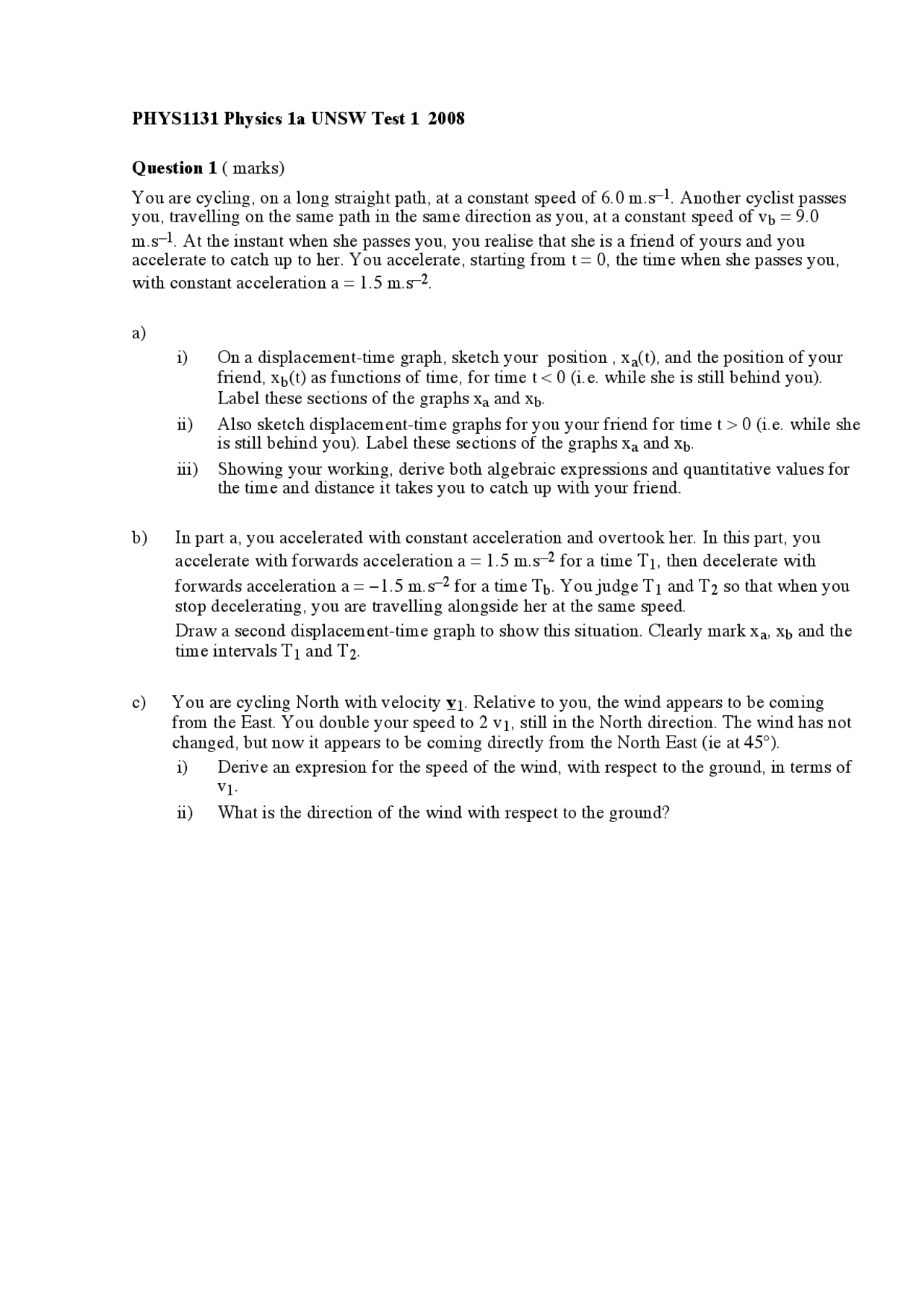 Algebraic Expressions Higher Physics Past Paper Docsity