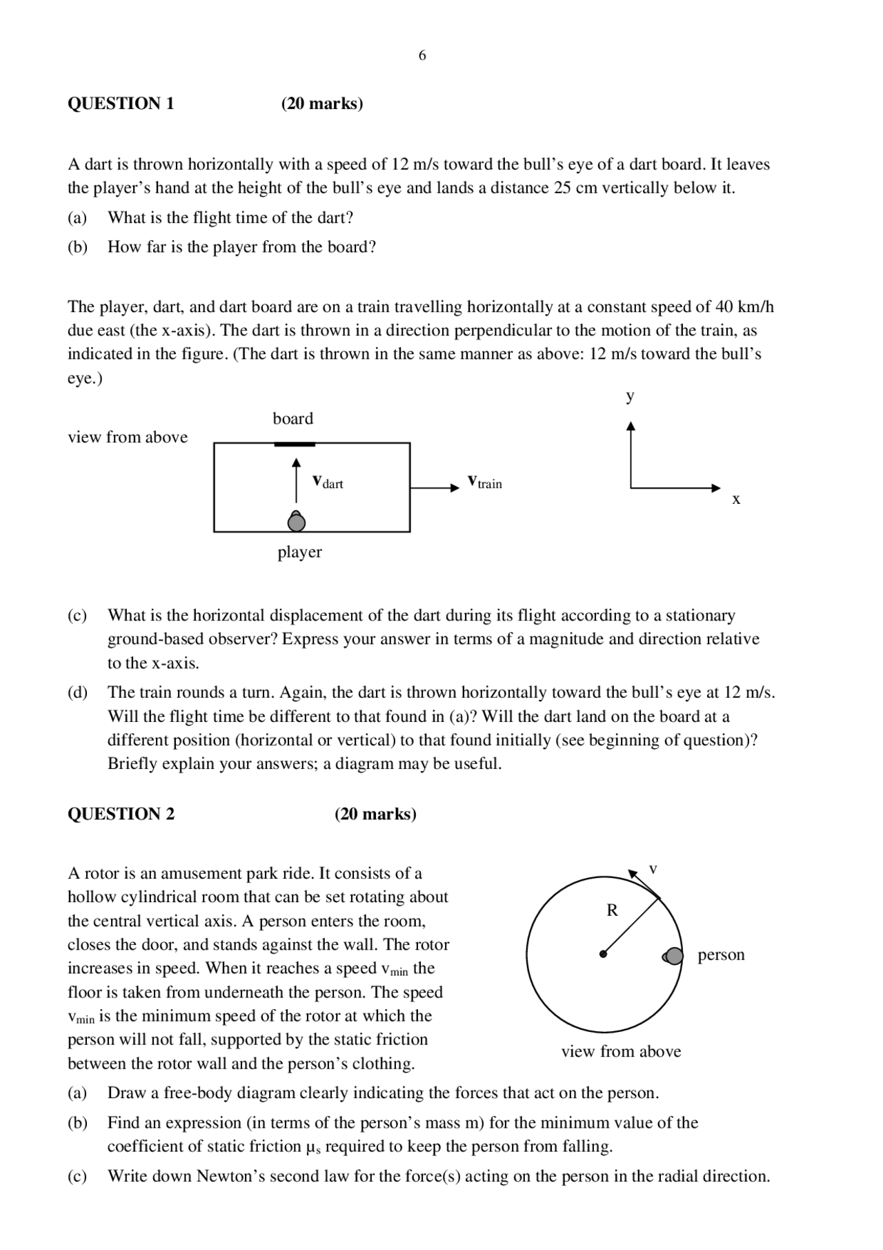 Horizontal Displacement Higher Physics Past Paper Docsity