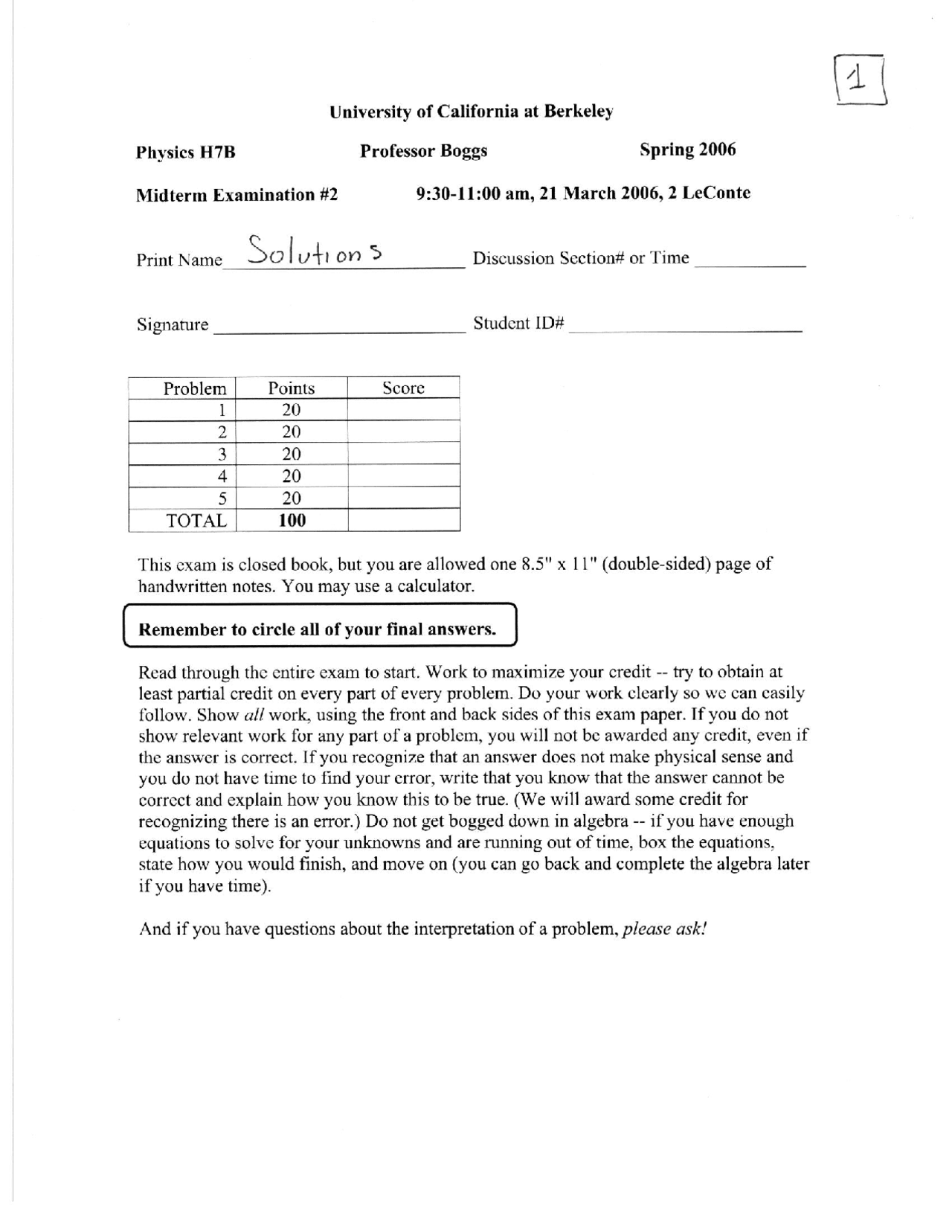Differential Equation of Motion - Honors Physics for Scientist and ...