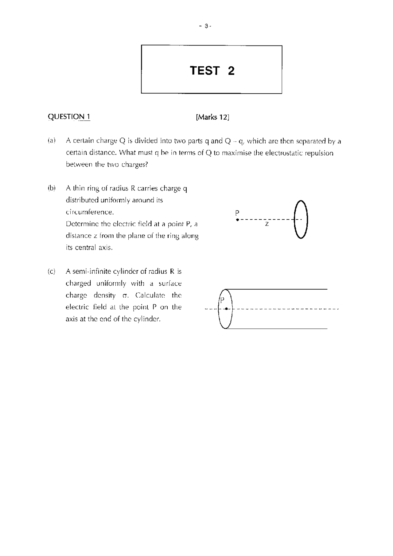 Electrostatic Repulsion Higher Physics Past Paper Docsity