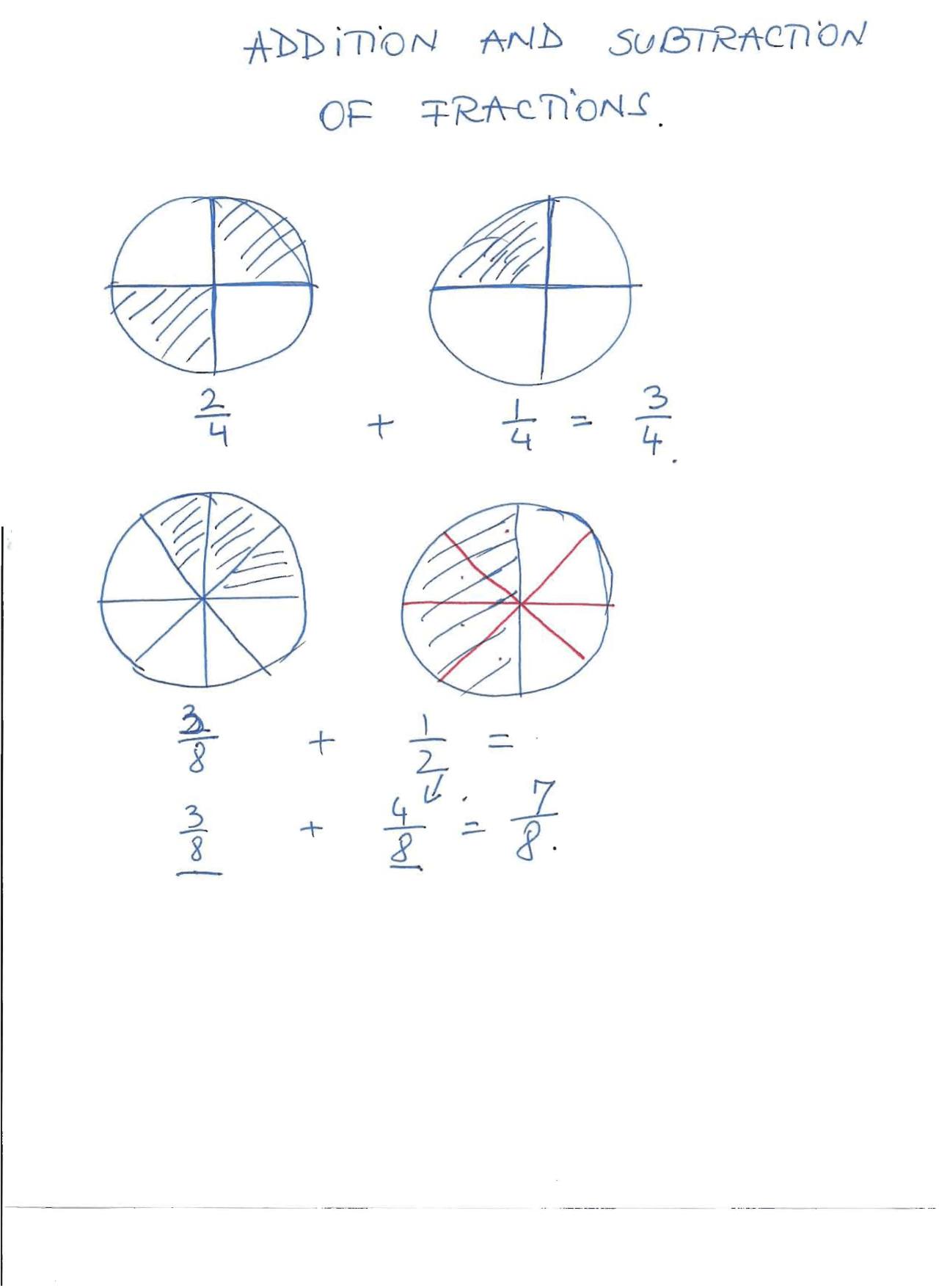 Addition And Subtraction Of Fractions Pre Algebra Lecture Notes Addition And Subtraction Of Fractions Pre Algebra Lecture Notes
