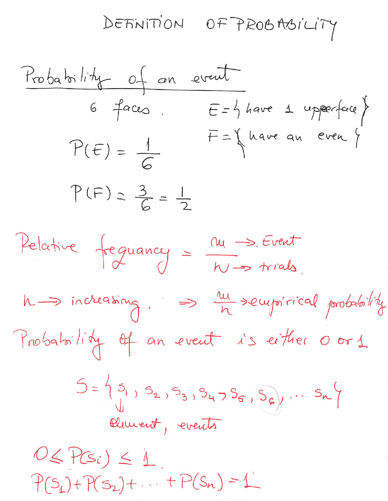 Definition of Probability - Finite Mathematics - Lecture Notes - Docsity