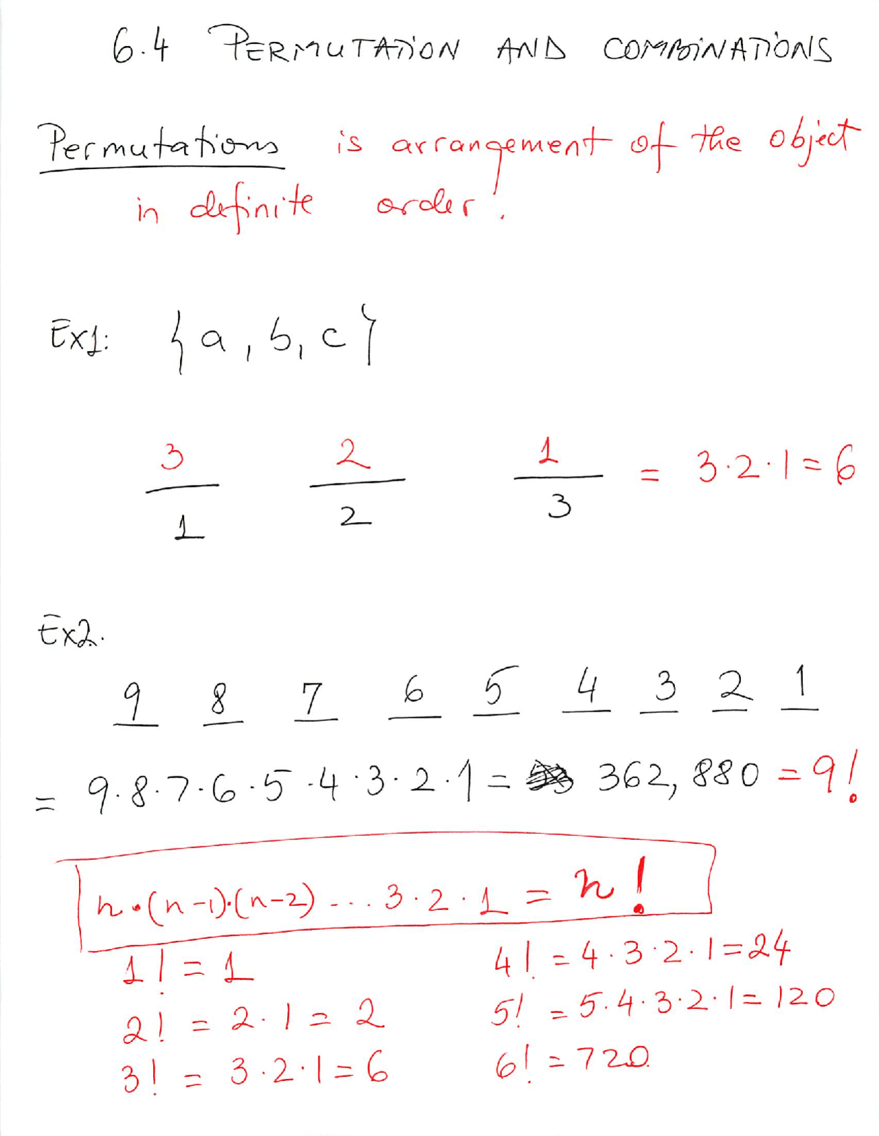 Permutation and Combination - Finite Mathematics - Lecture Notes - Docsity