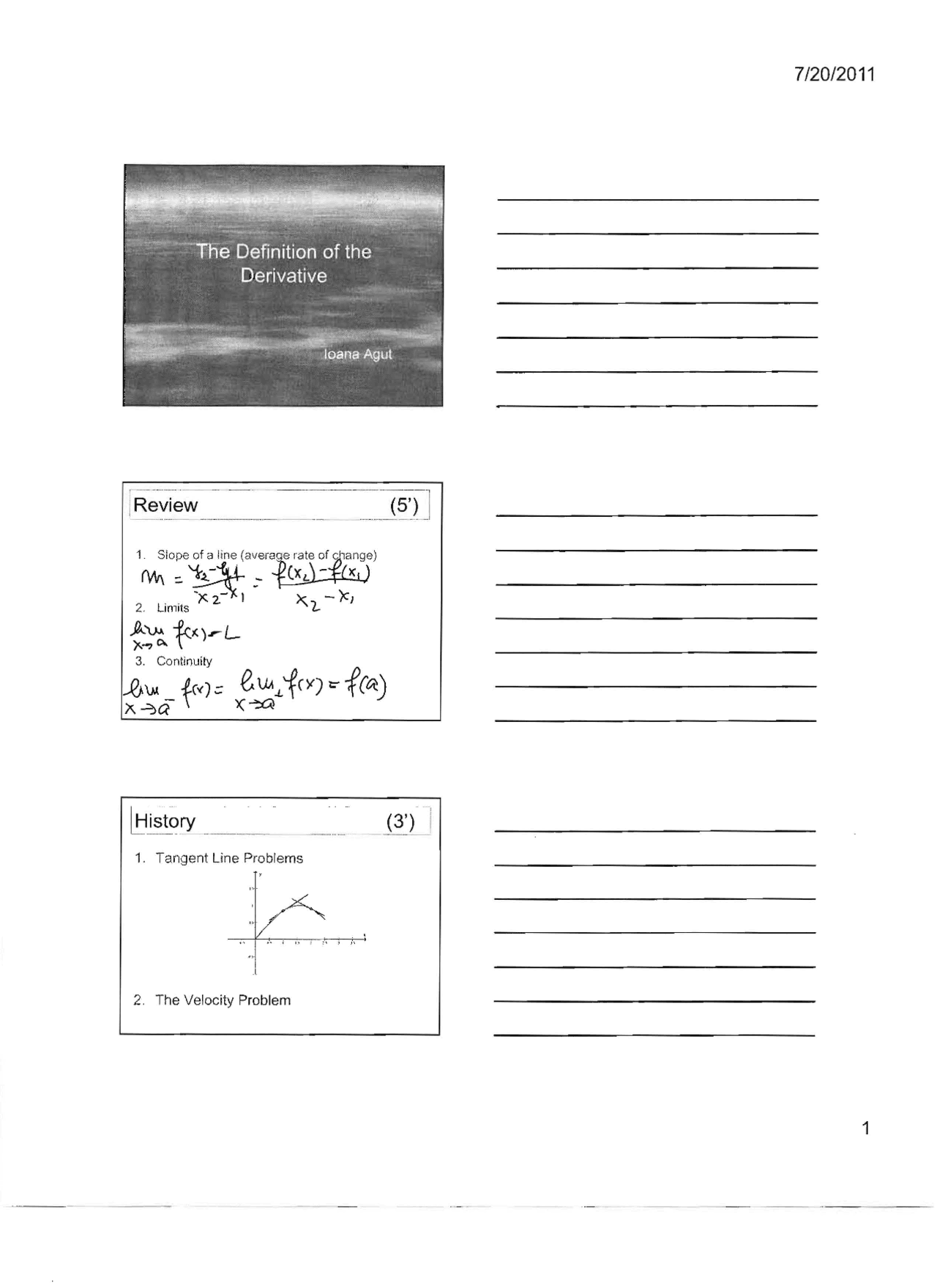 Definition Of The Derivatives Business Calculus Lecture Notes Docsity