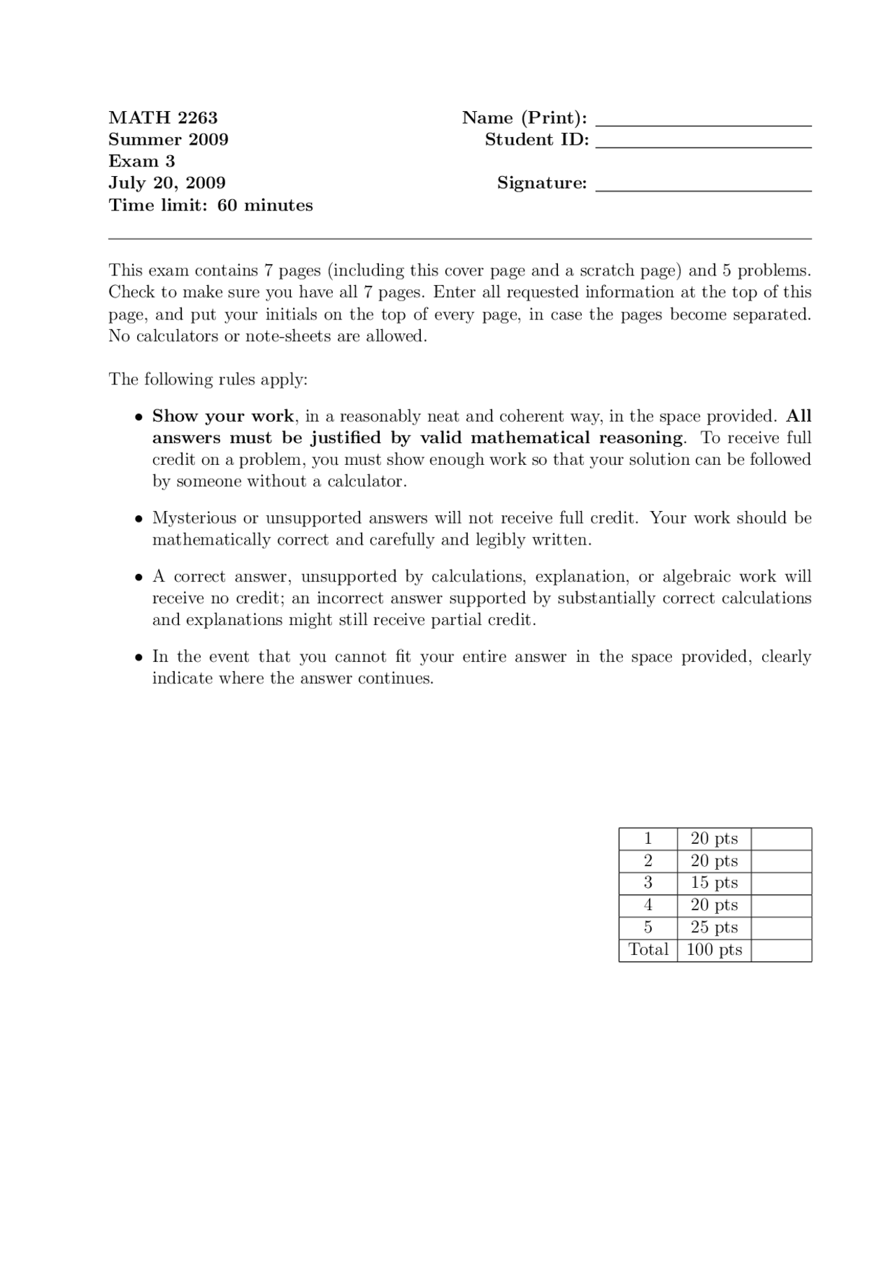 Region between Circles - Multivariable Calculus - Past Paper - Docsity