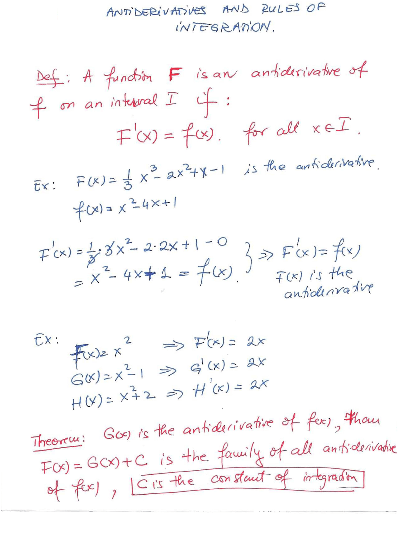 Antiderivatives Business Calculus Lecture Notes Docsity