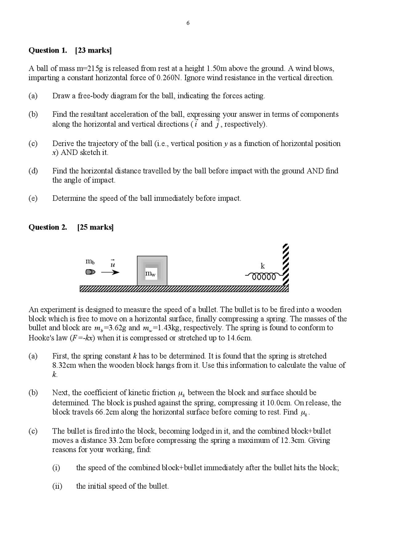 Horizontal Distance Travelled Higher Physics Past Paper Exercises