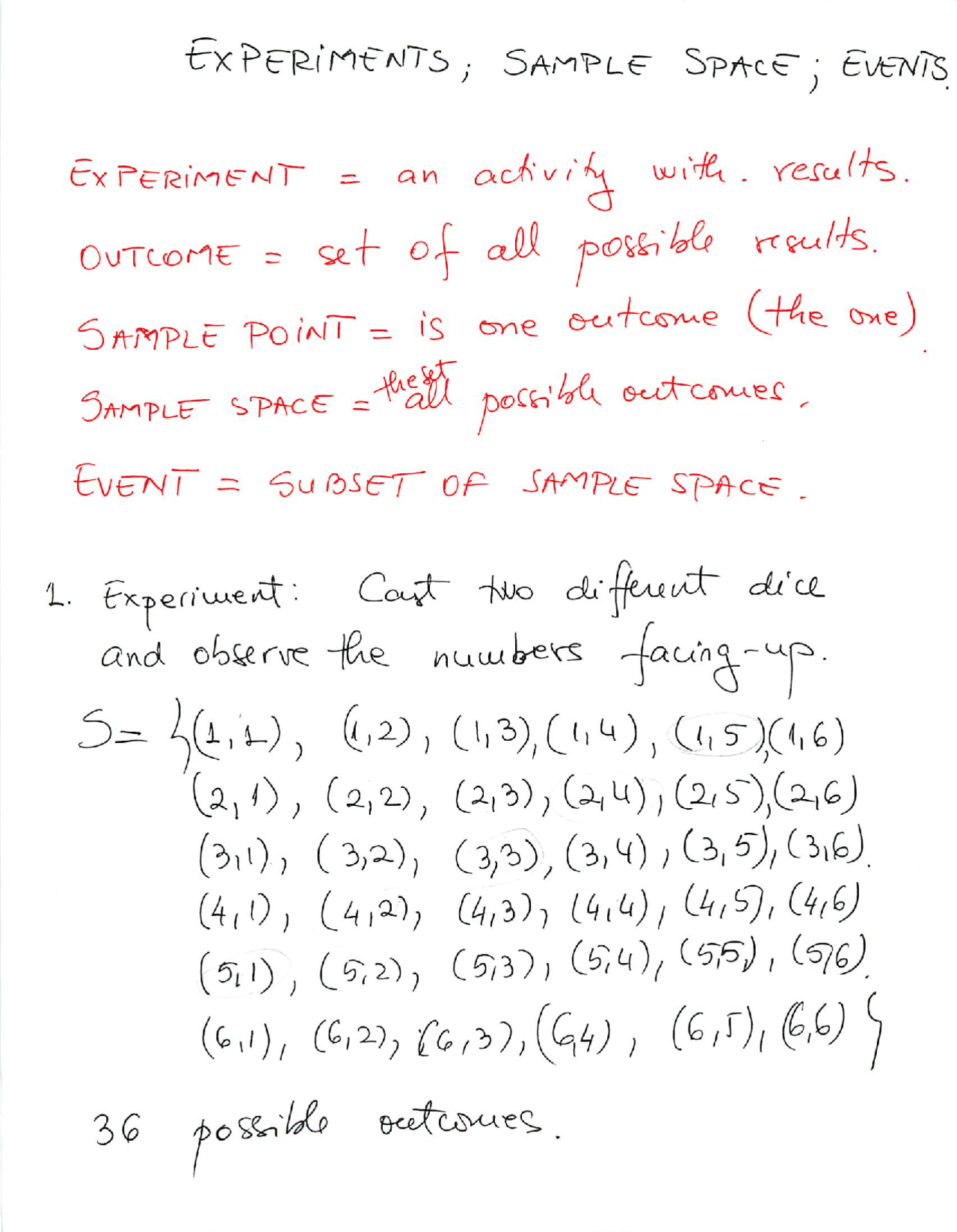 Experiments Finite Mathematics Lecture Notes Docsity