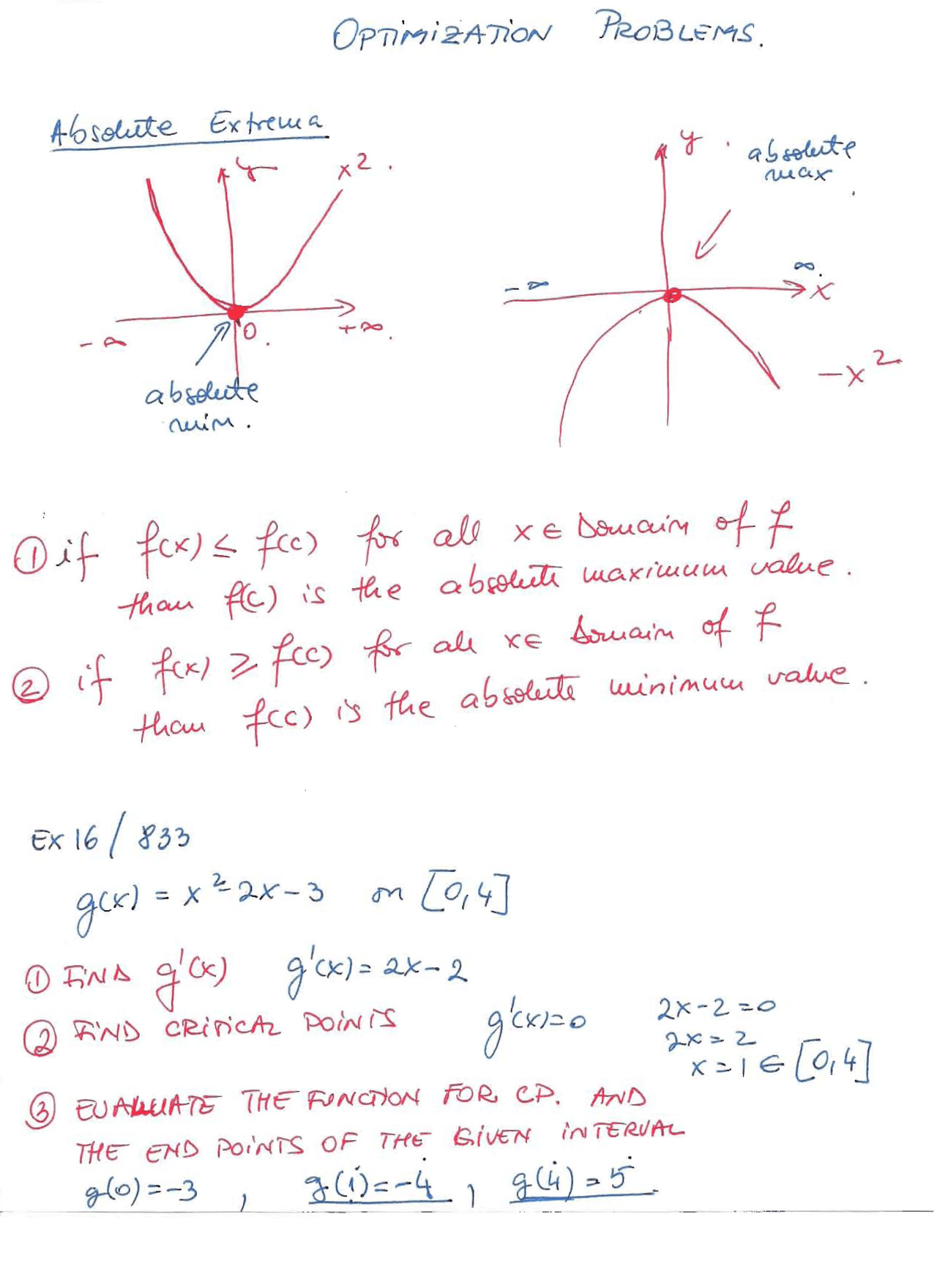 Optimization Problems Business Calculus Lecture Notes Docsity