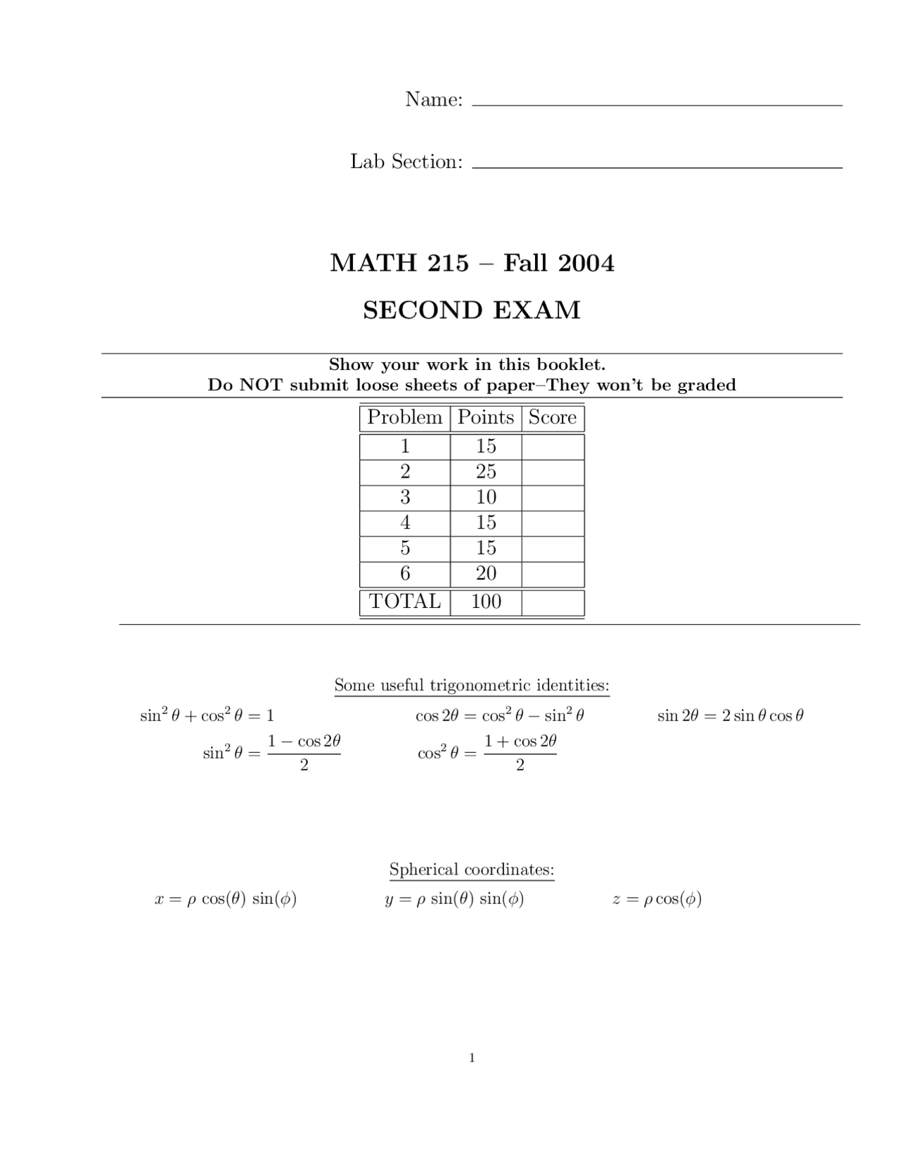 Iterated Double Integral Multivariable Calculus Past Paper Docsity