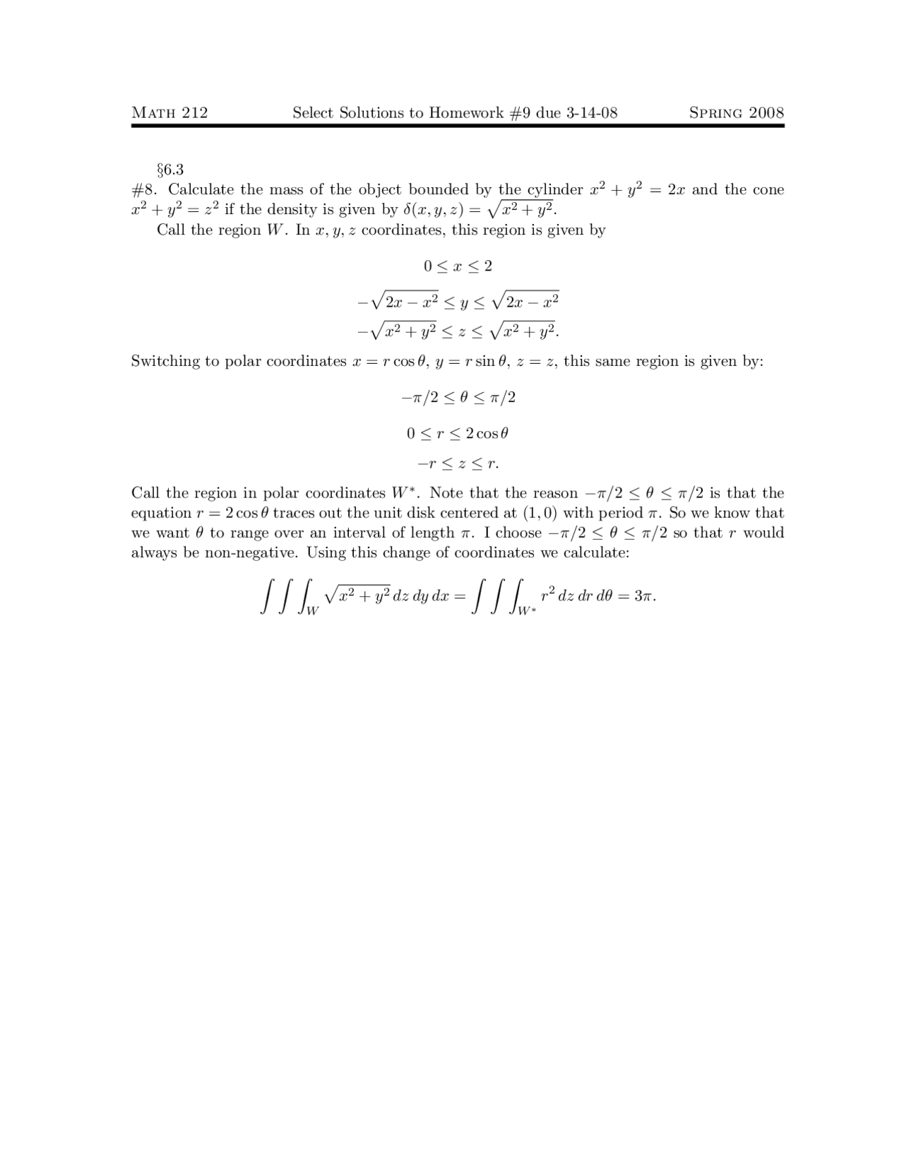 Switching To Polar Coordinates Multivariable Calculus Solved Past