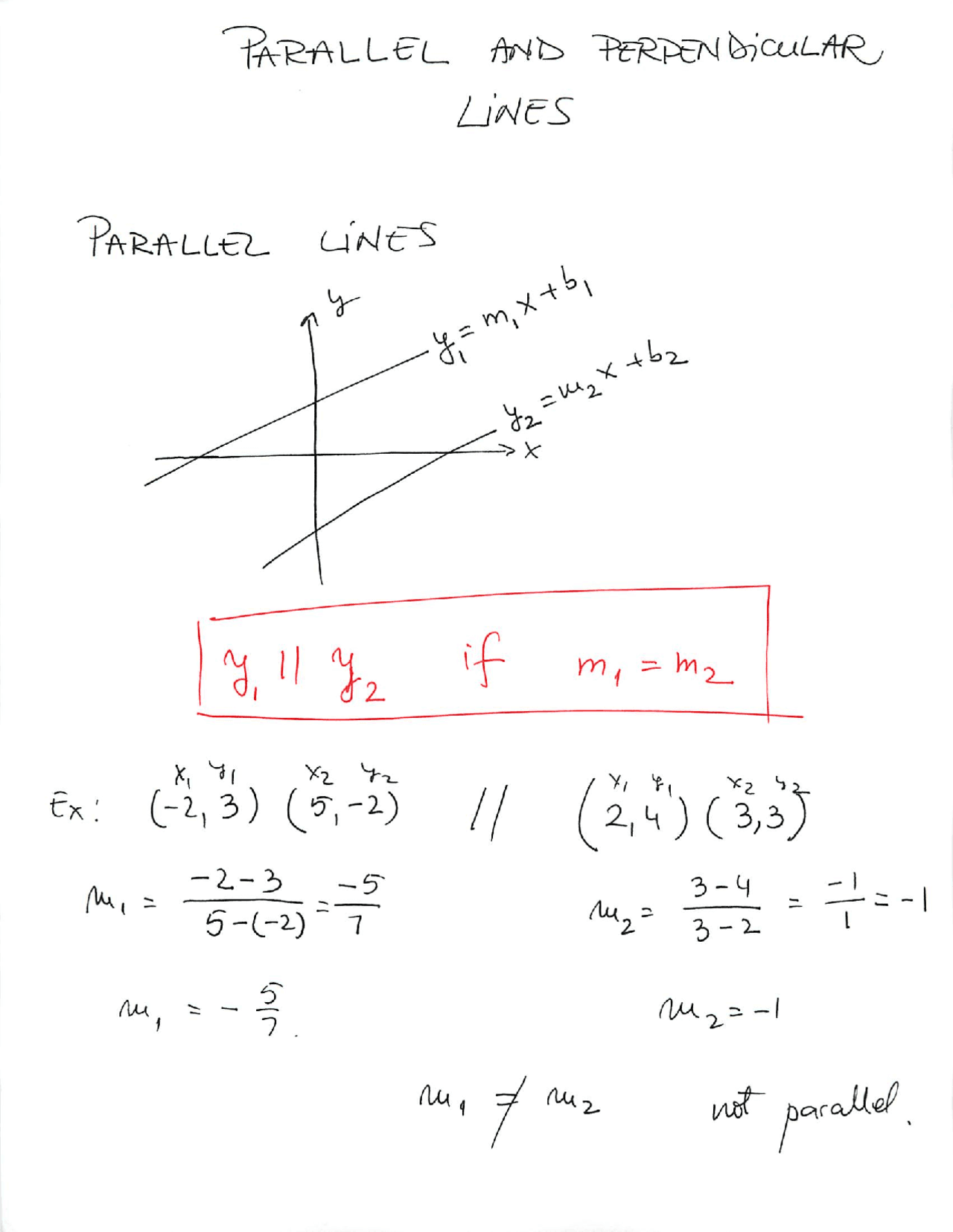 Parallel and Perpendicular Lines - Intermediate Algebra - Lecture Notes ...