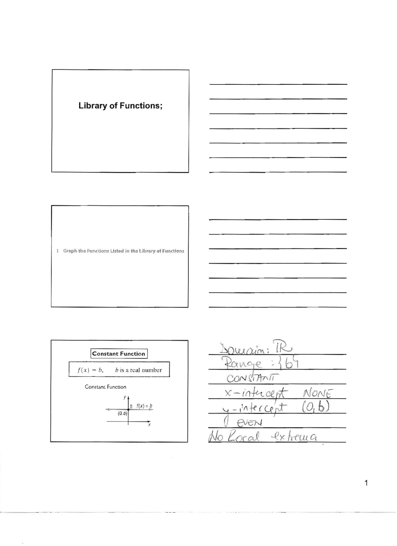 Library Of A Function College Algebra Lecture Notes Docsity