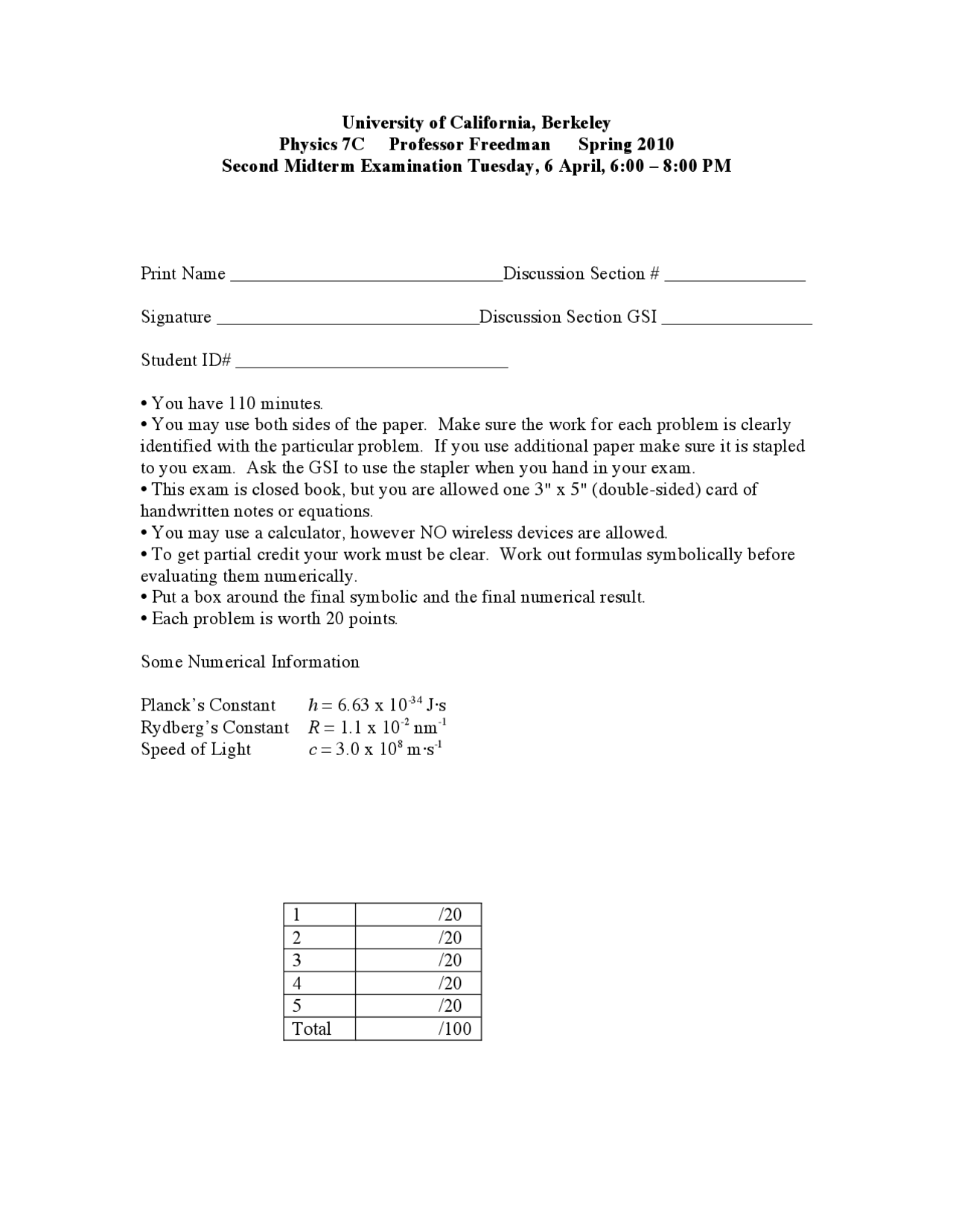 Space Time Diagram - Physics for Scientist and Engineers - Past Paper ...