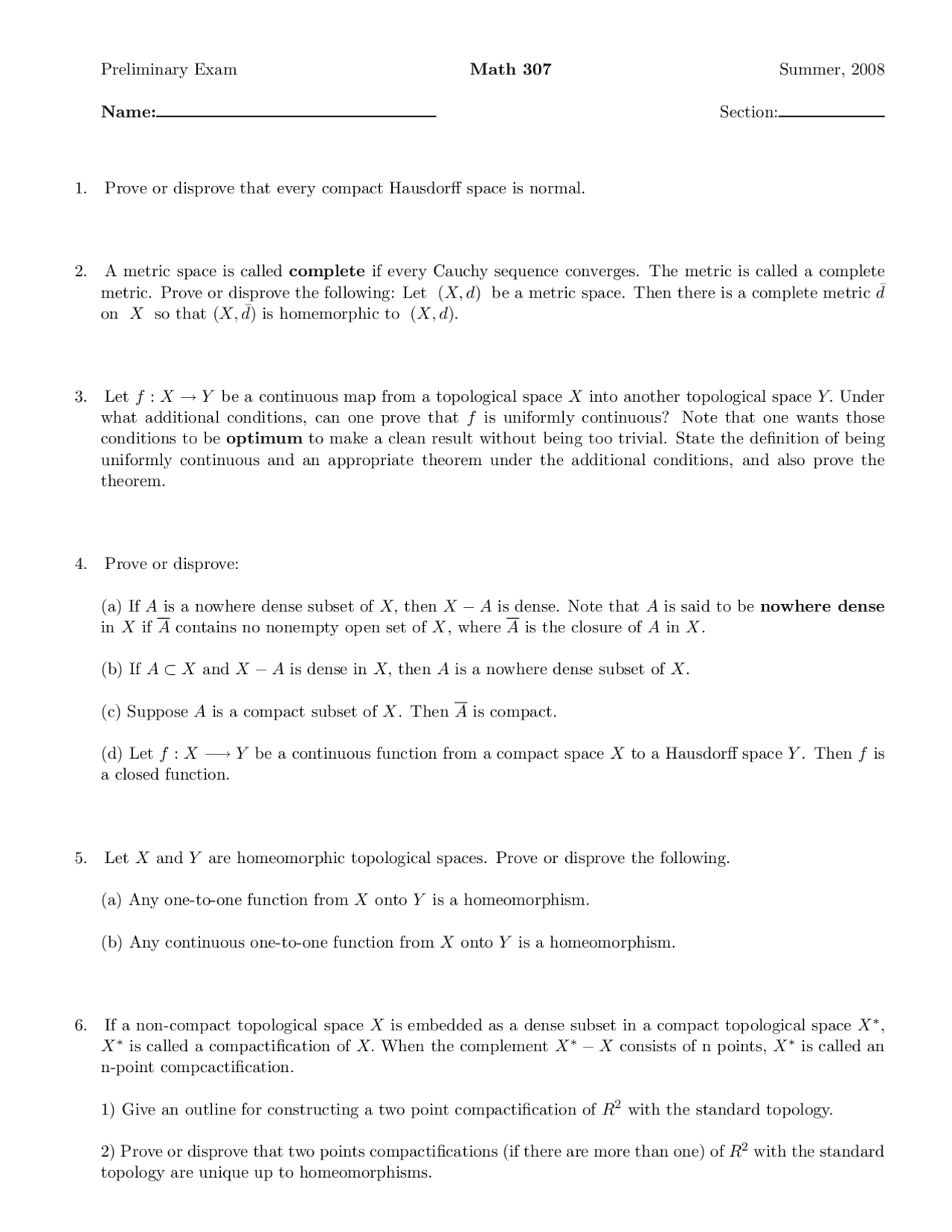 Complete Geometry Exam Docsity