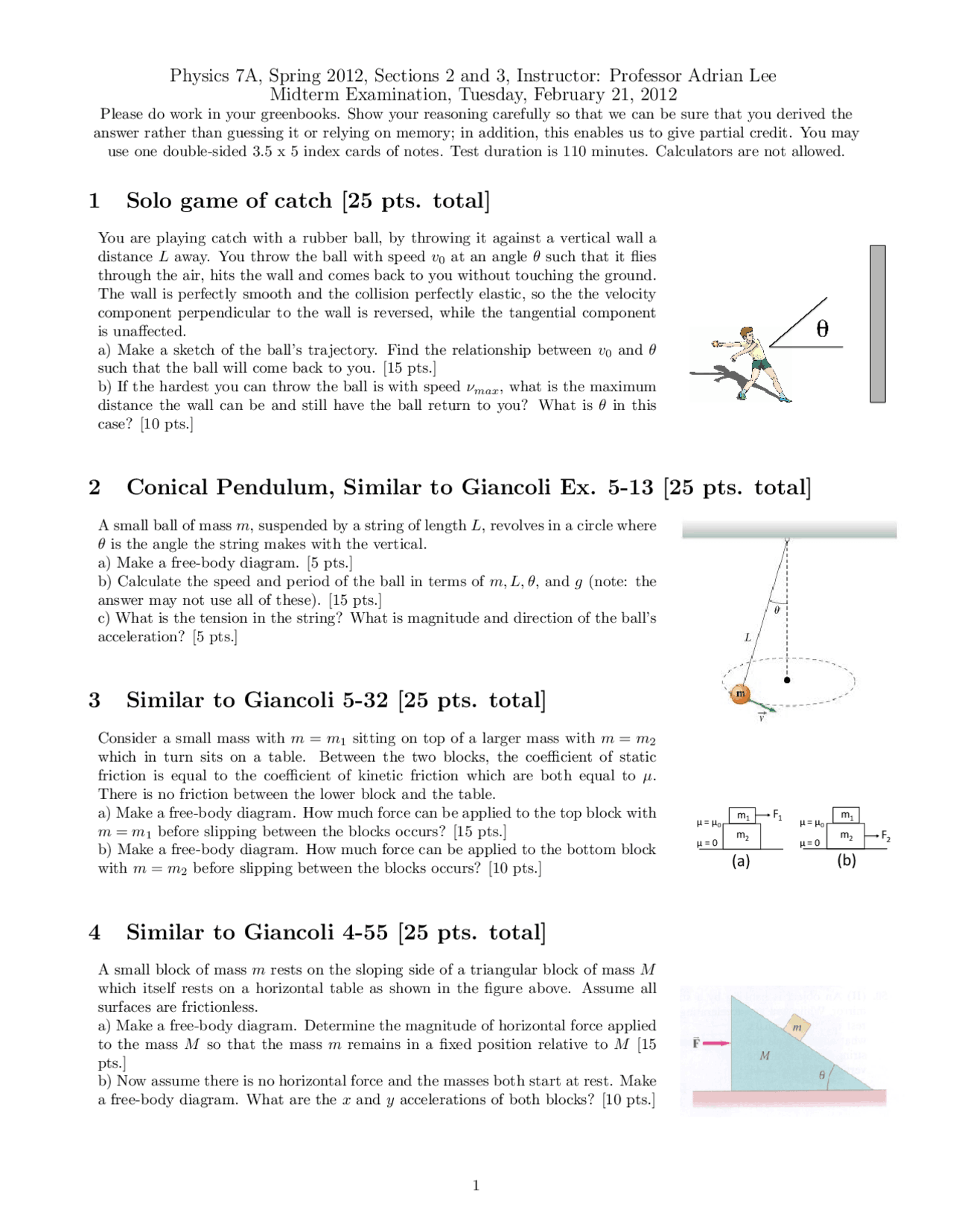 Conical Pendulum - Physics for Scientist and Engineers - Past Paper ...
