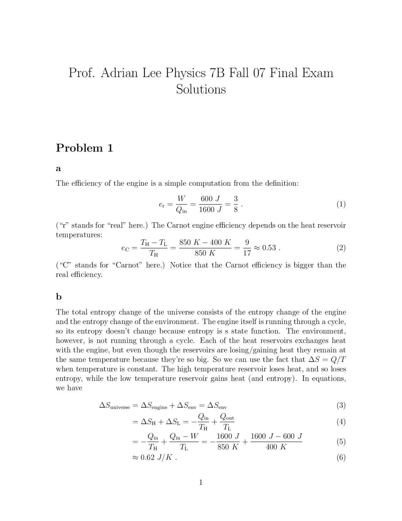 Simple Computation - Physics for Scientist and Engineers - Solved Past Paper | Exams Engineering ...