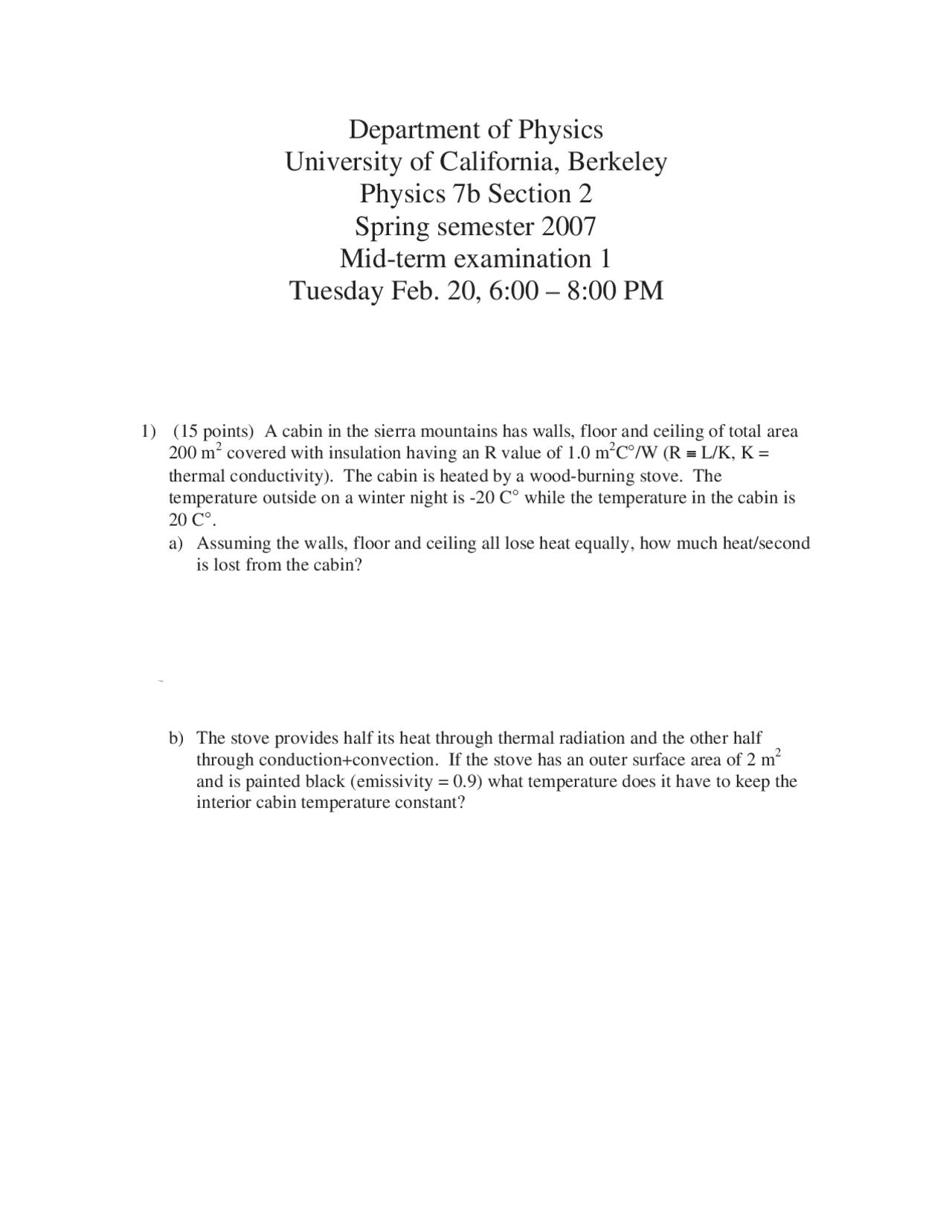 Thermal Conductivity - Physics for Scientist and Engineers - Past Paper ...