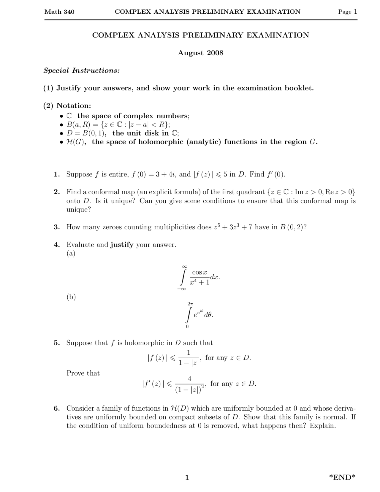 Complex Numbers Complex Analysis Exam Exams Mathematics Docsity