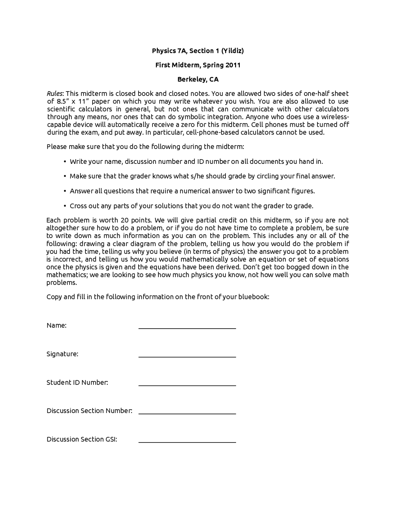 Radius Of Rotation Physics For Scientist And Engineers Past Paper