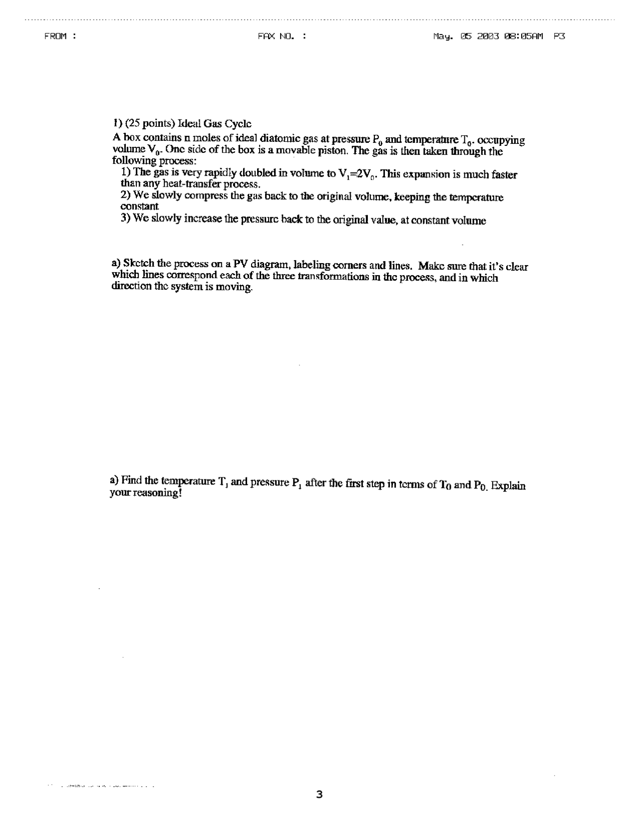 Ideal Gas Cycle Introductory Physics Exam Docsity