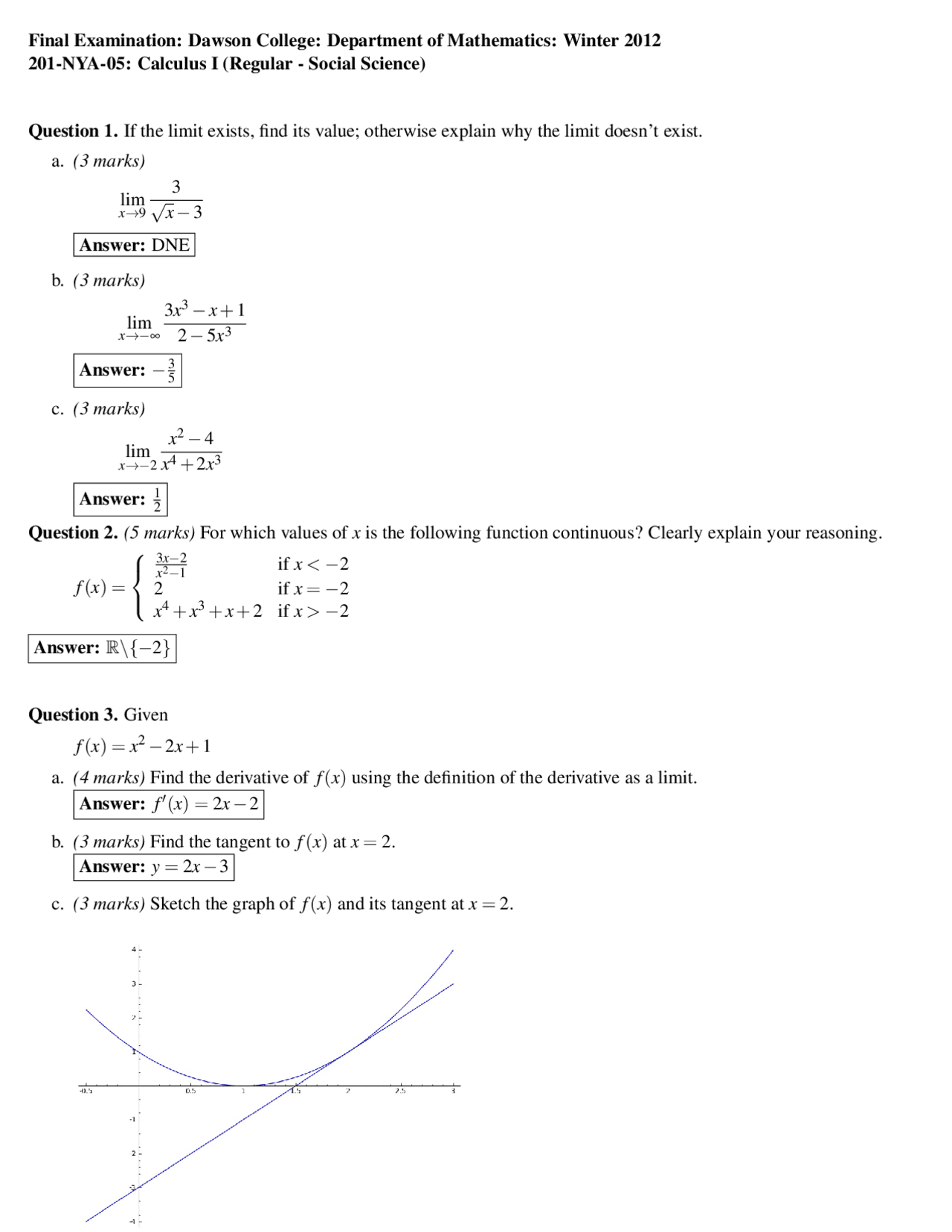 Values - Calculus - Exam - Docsity