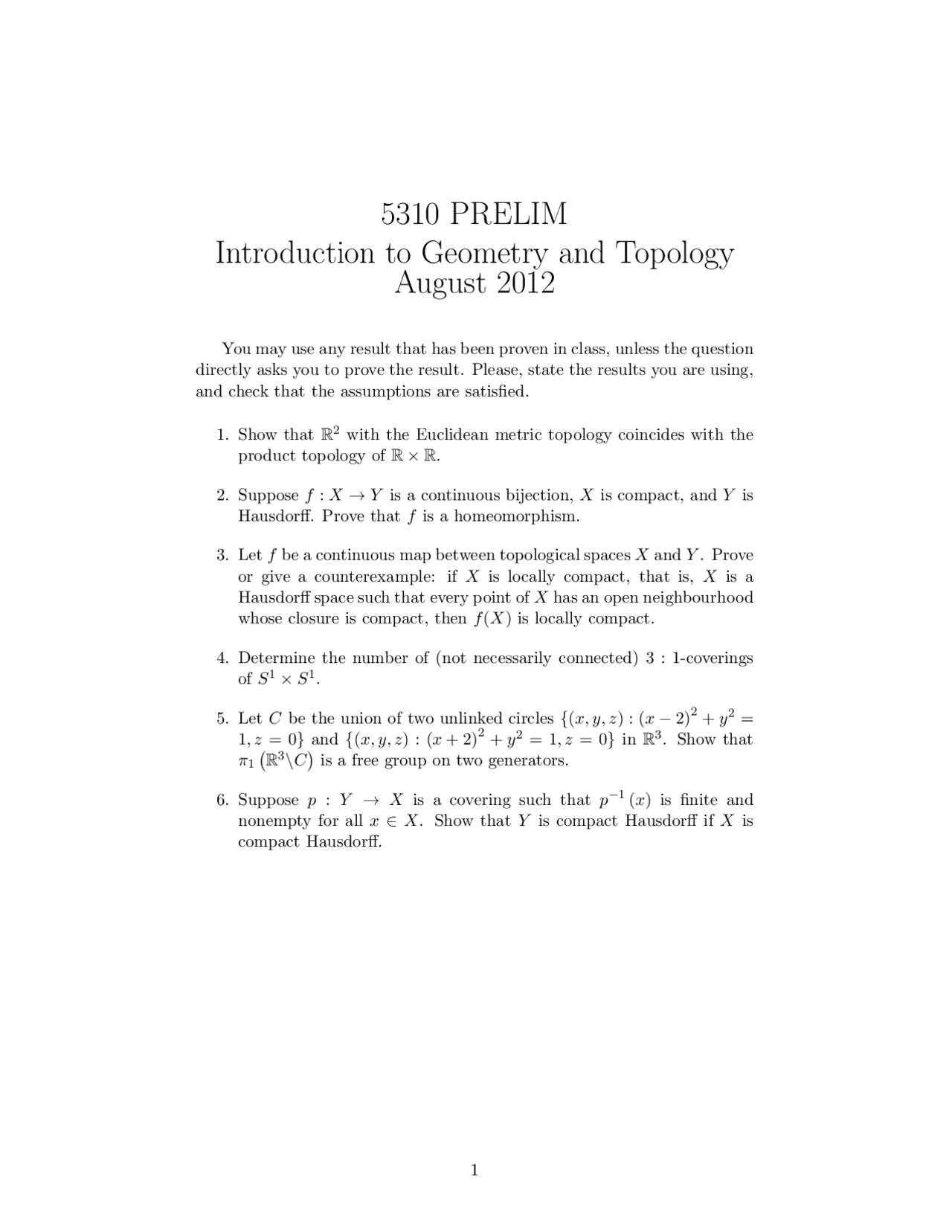 Assumptions - Geometry - Exam - Docsity