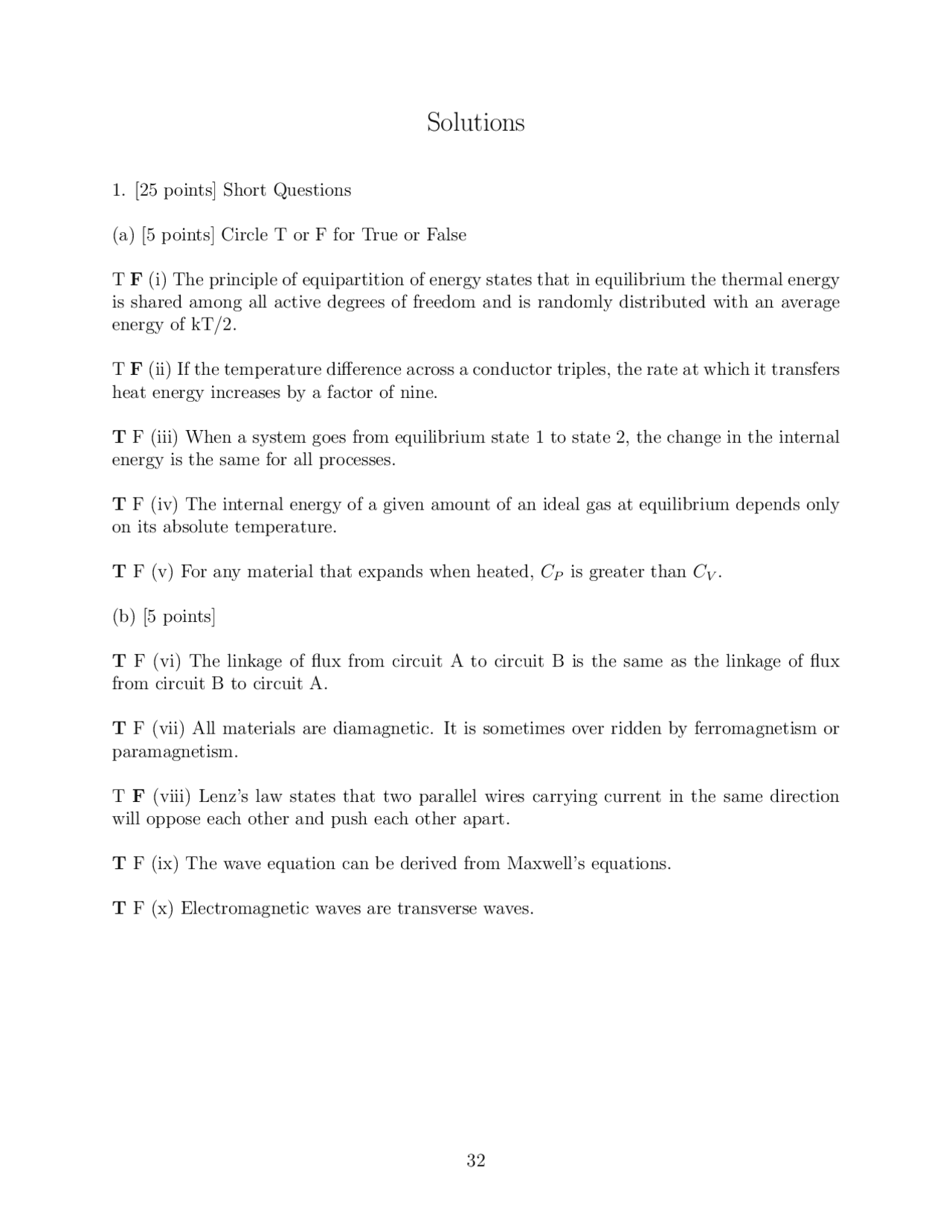 Principle of Equipartition of Energy - Physics for Scientist and Engineers - Solved Past Paper ...