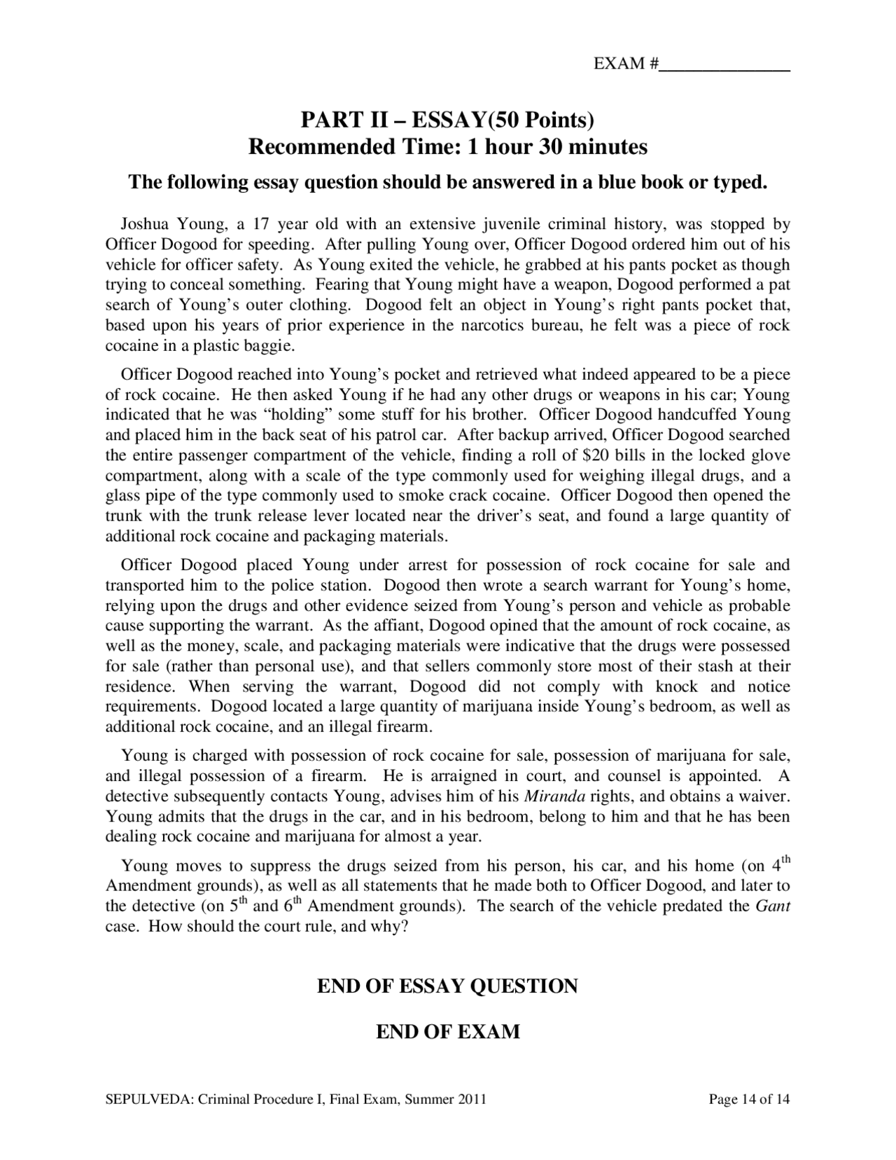Amendment Grounds Criminal Procedure Exam Docsity